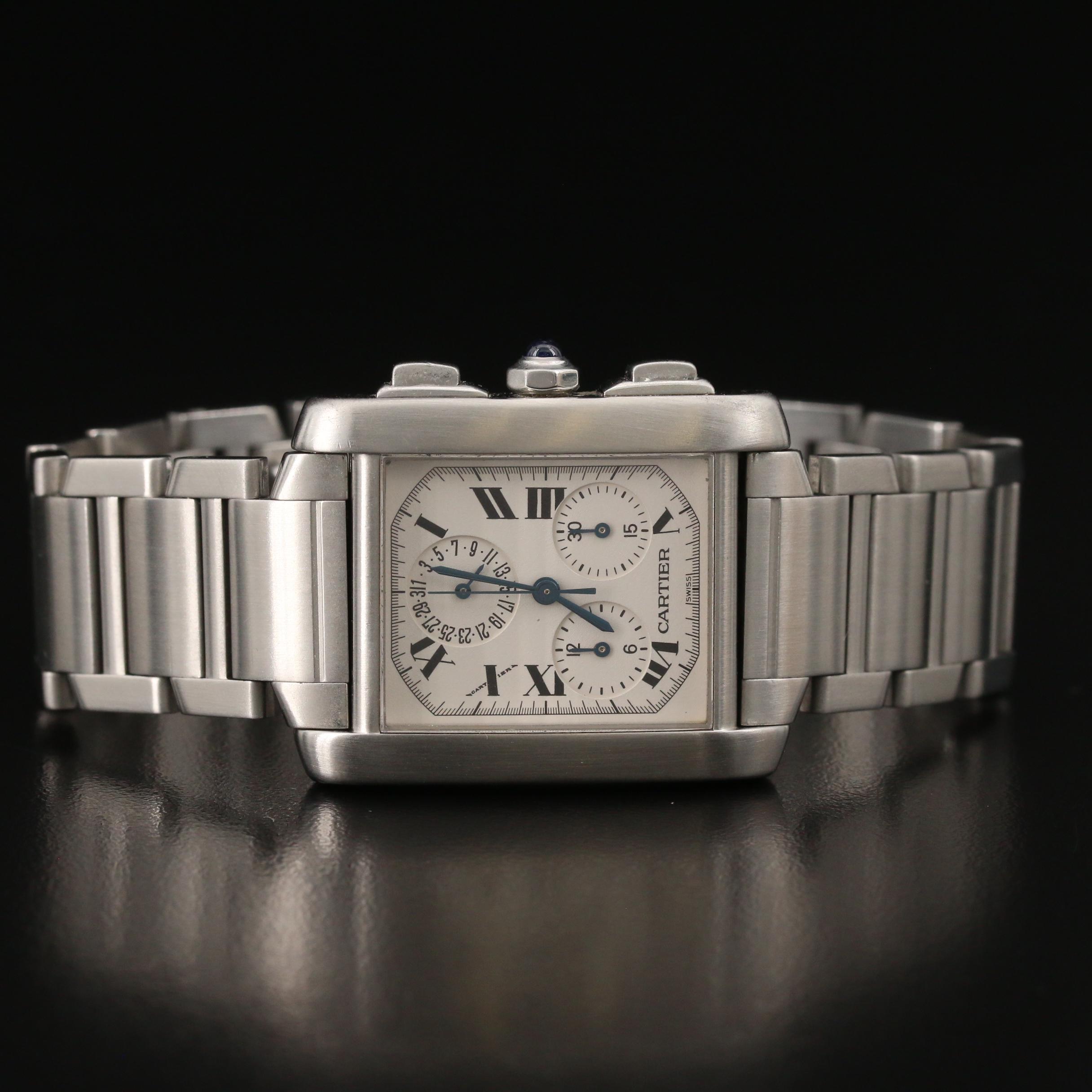 Cartier Tank Francaise Chronoflex Stainless Steel Quartz Wristwatch | EBTH