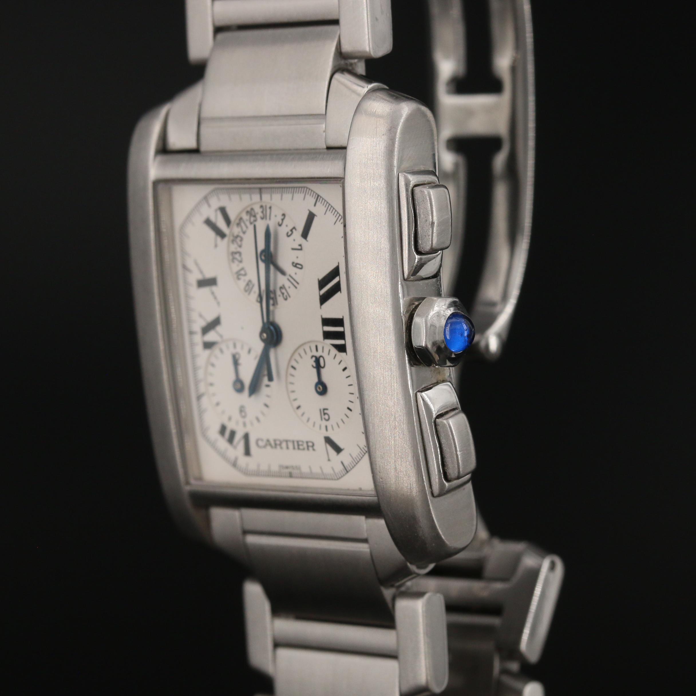 Cartier Tank Francaise Chronoflex Stainless Steel Quartz Wristwatch | EBTH