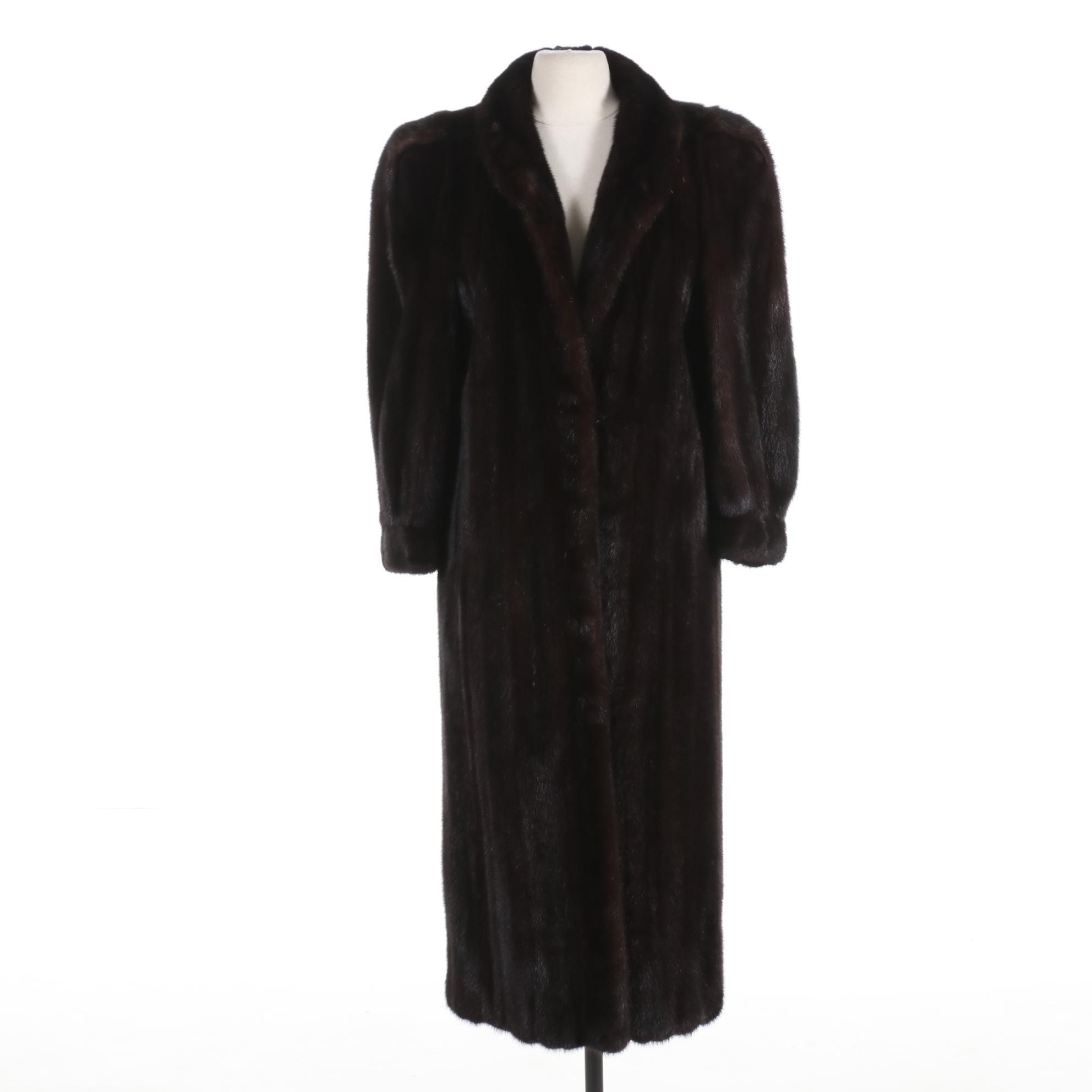 Vintage Brown Wool Skirt Suit with Fox Fur Collar | EBTH