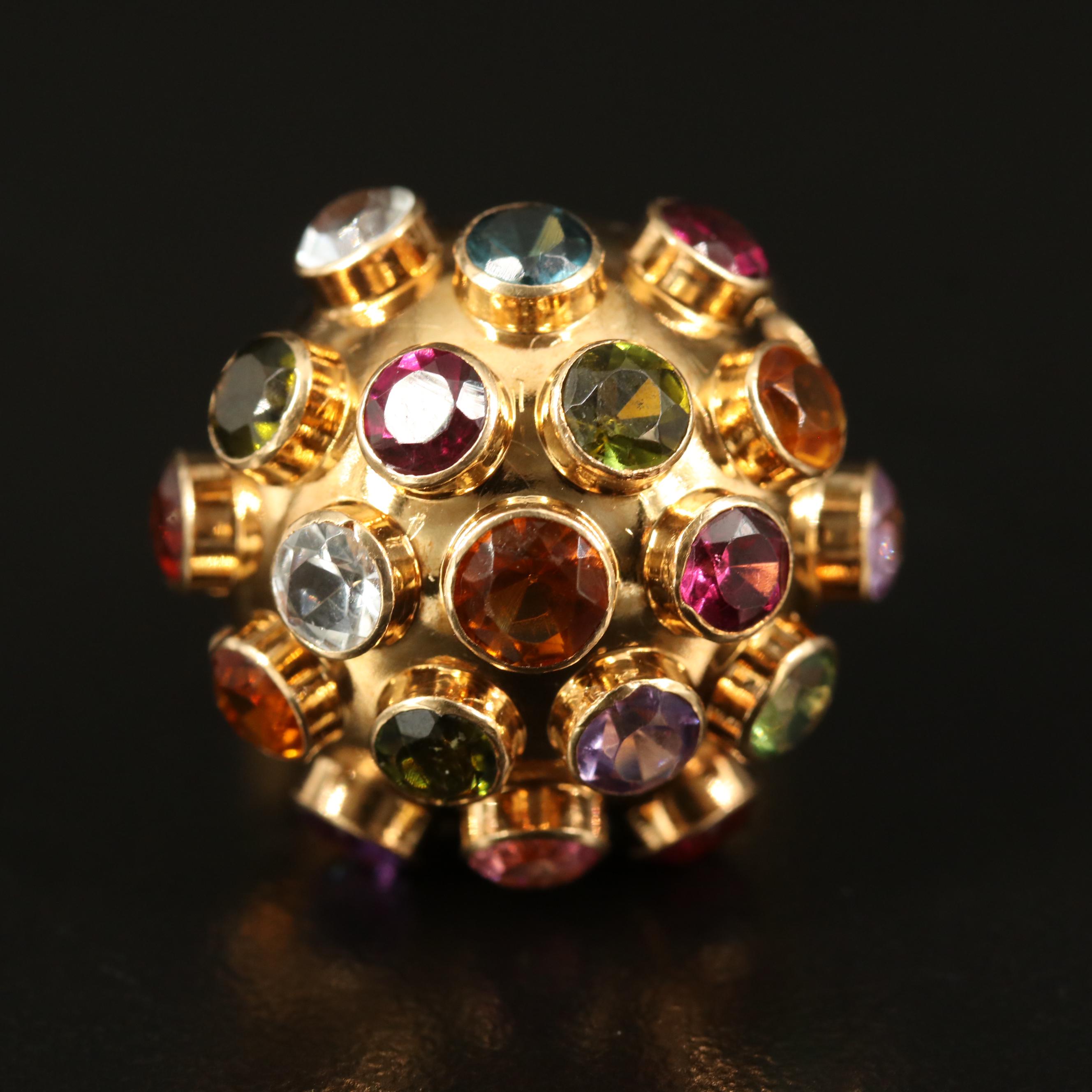 18K Sputnik Ring with Mixed Gemstones | EBTH