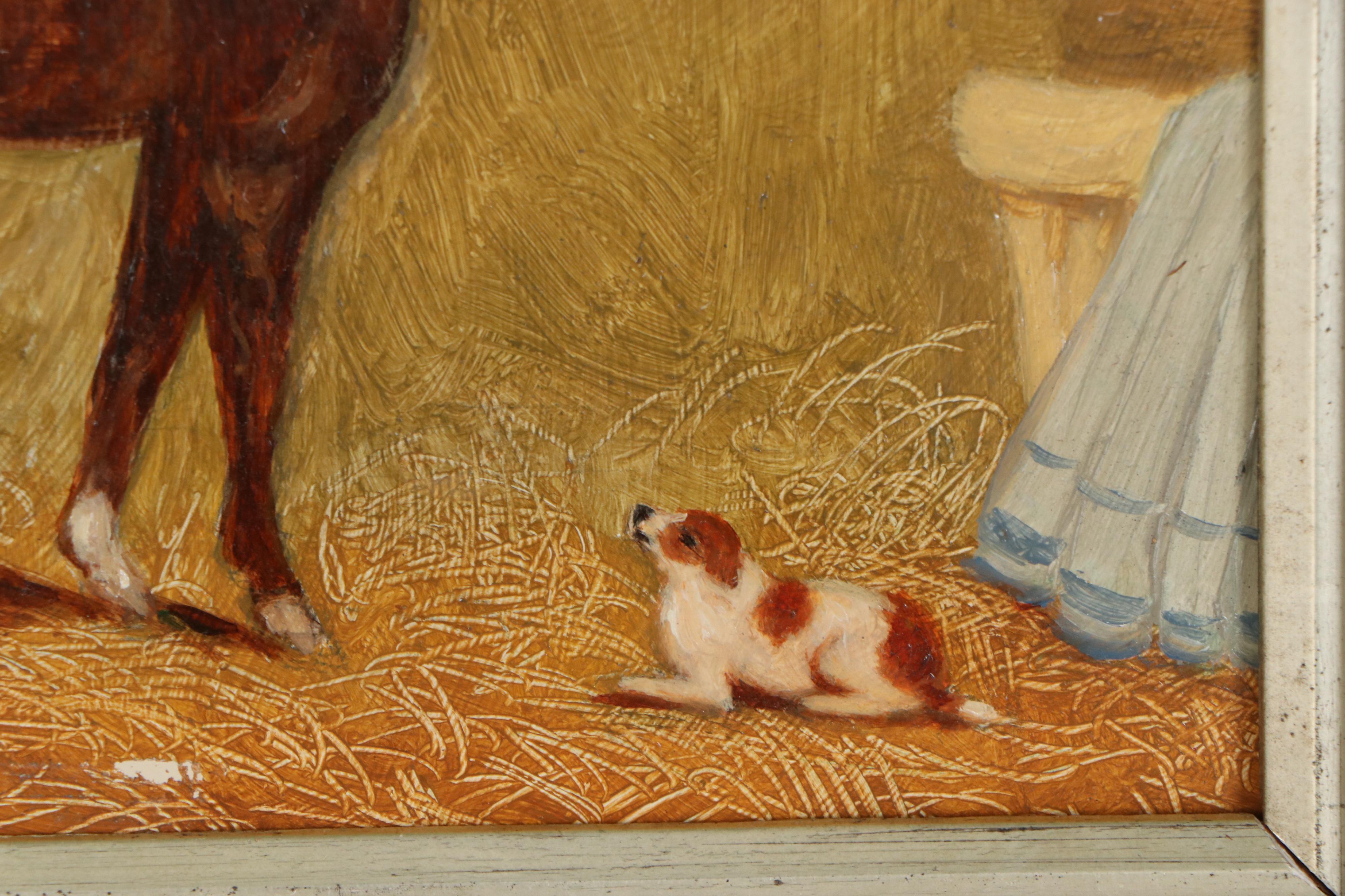 Henry Percy Oil Painting of Horse and Dog, Early 20th Century | EBTH