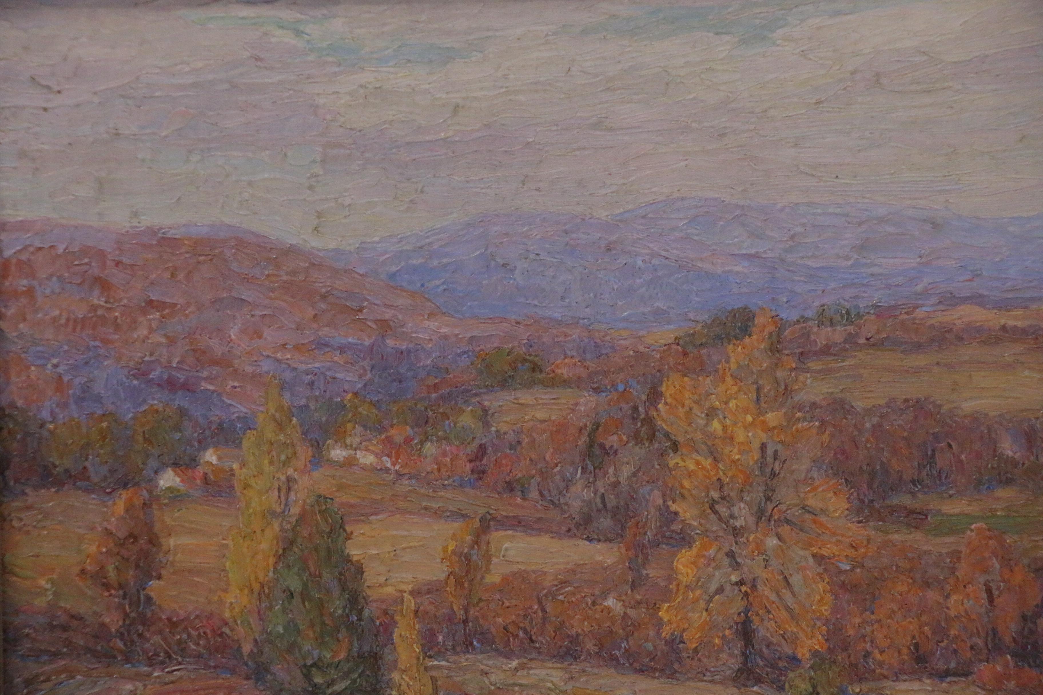 Sara Hess Oil Painting "October in the Berkshires," Early 20th Century ...
