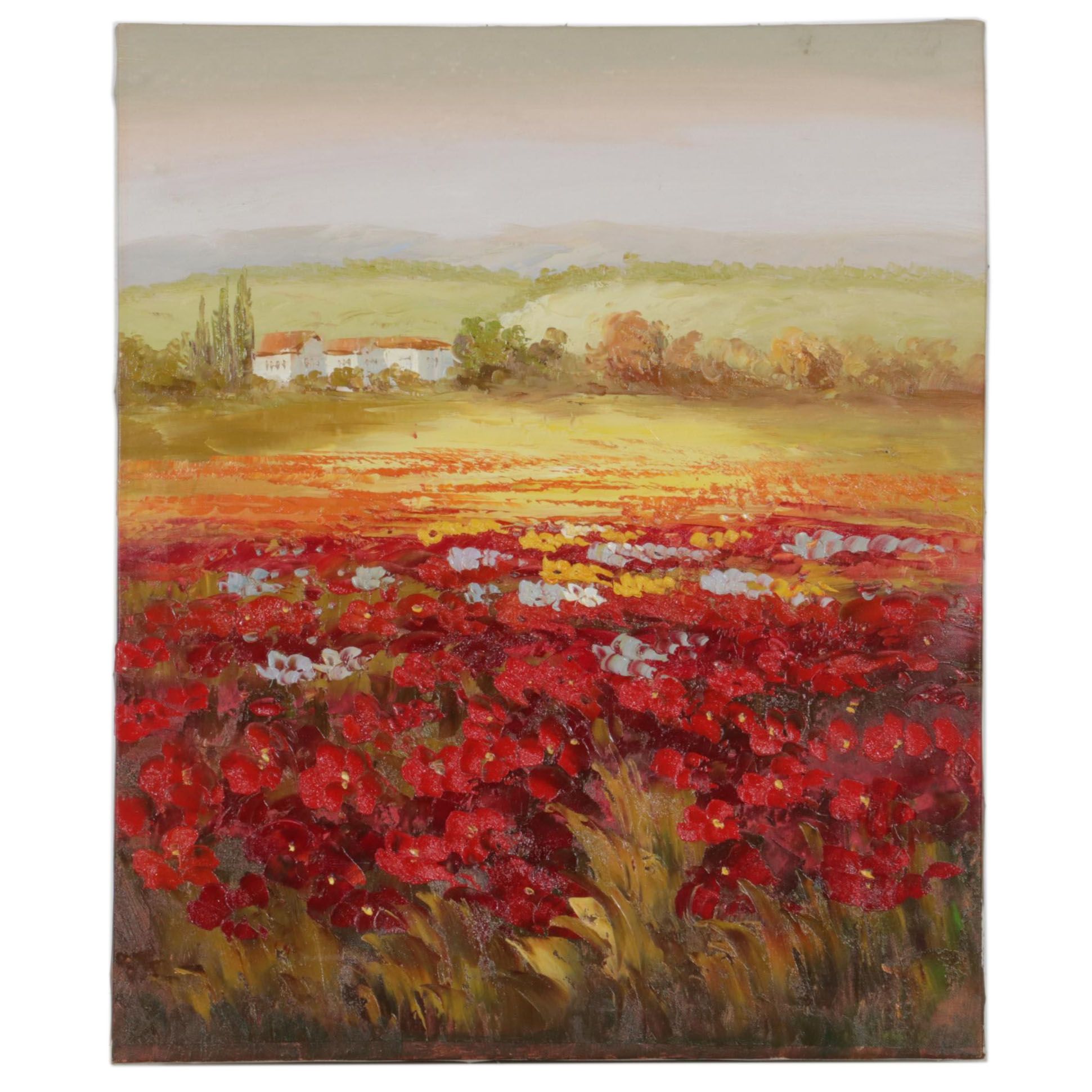 Impressionist Style Acrylic Painting of Floral Landscape | EBTH