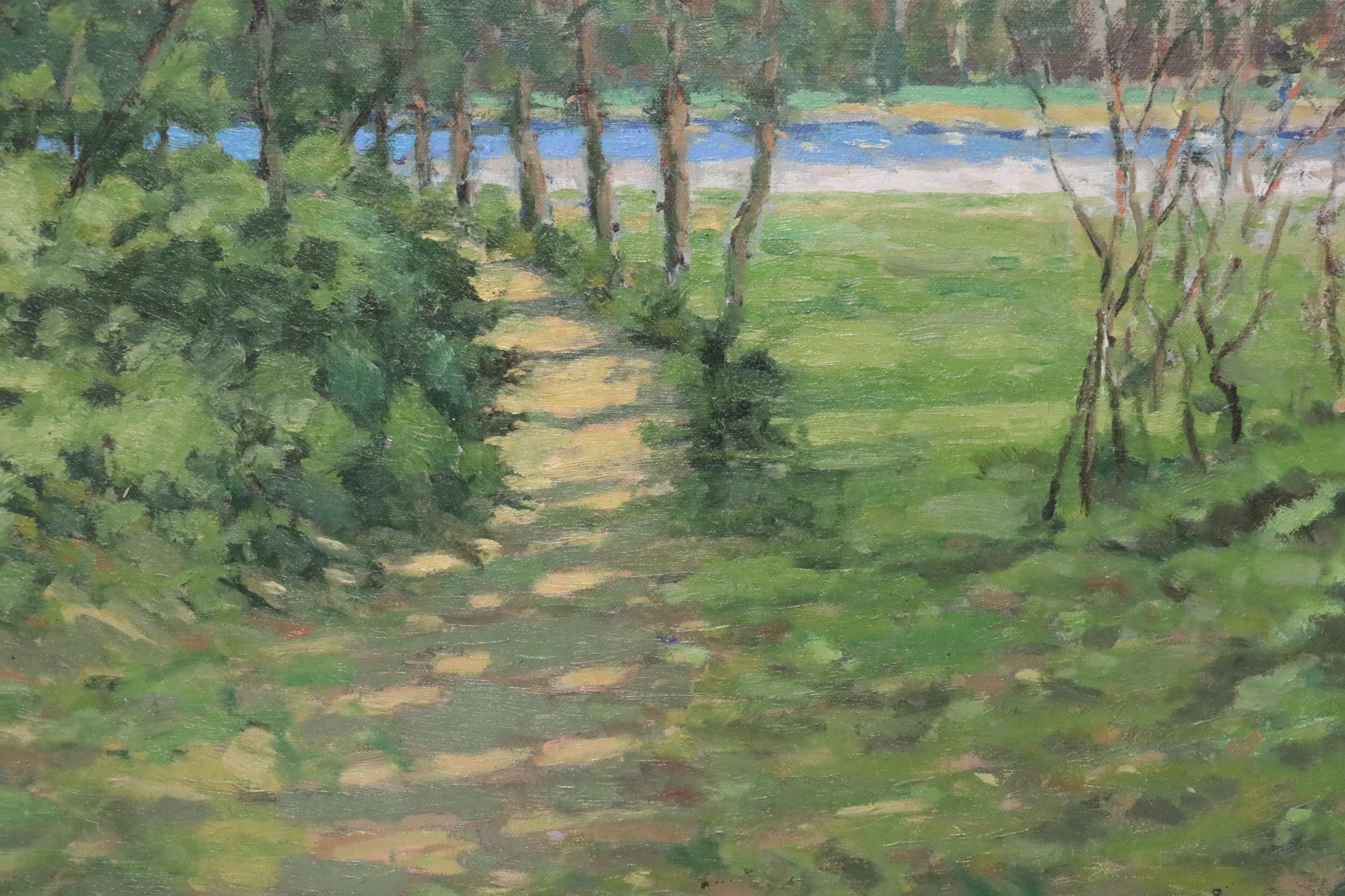Franklin Edward Morris Backyard Landscape Oil Painting, 1989 | EBTH