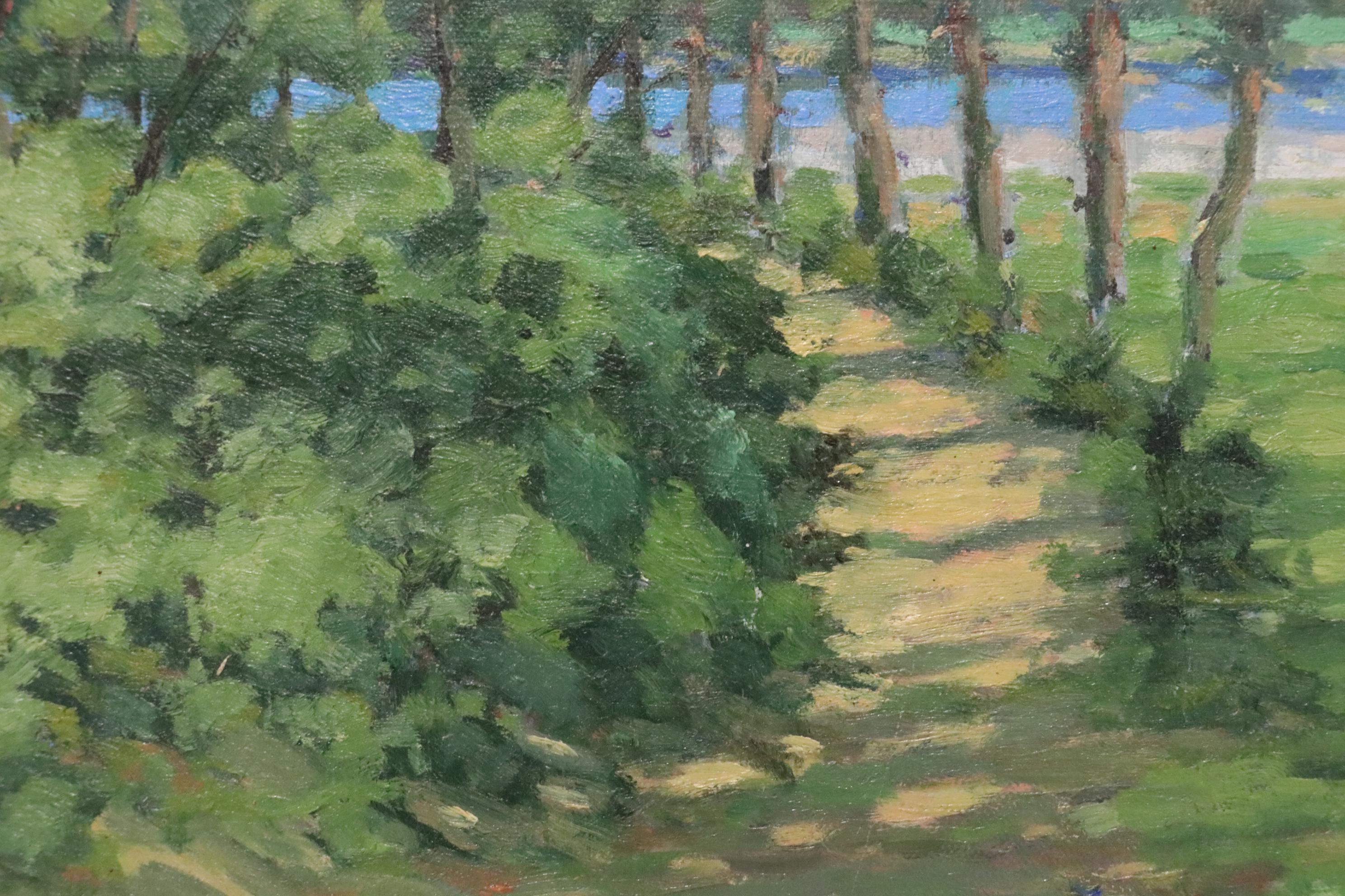 Franklin Edward Morris Backyard Landscape Oil Painting, 1989 | EBTH