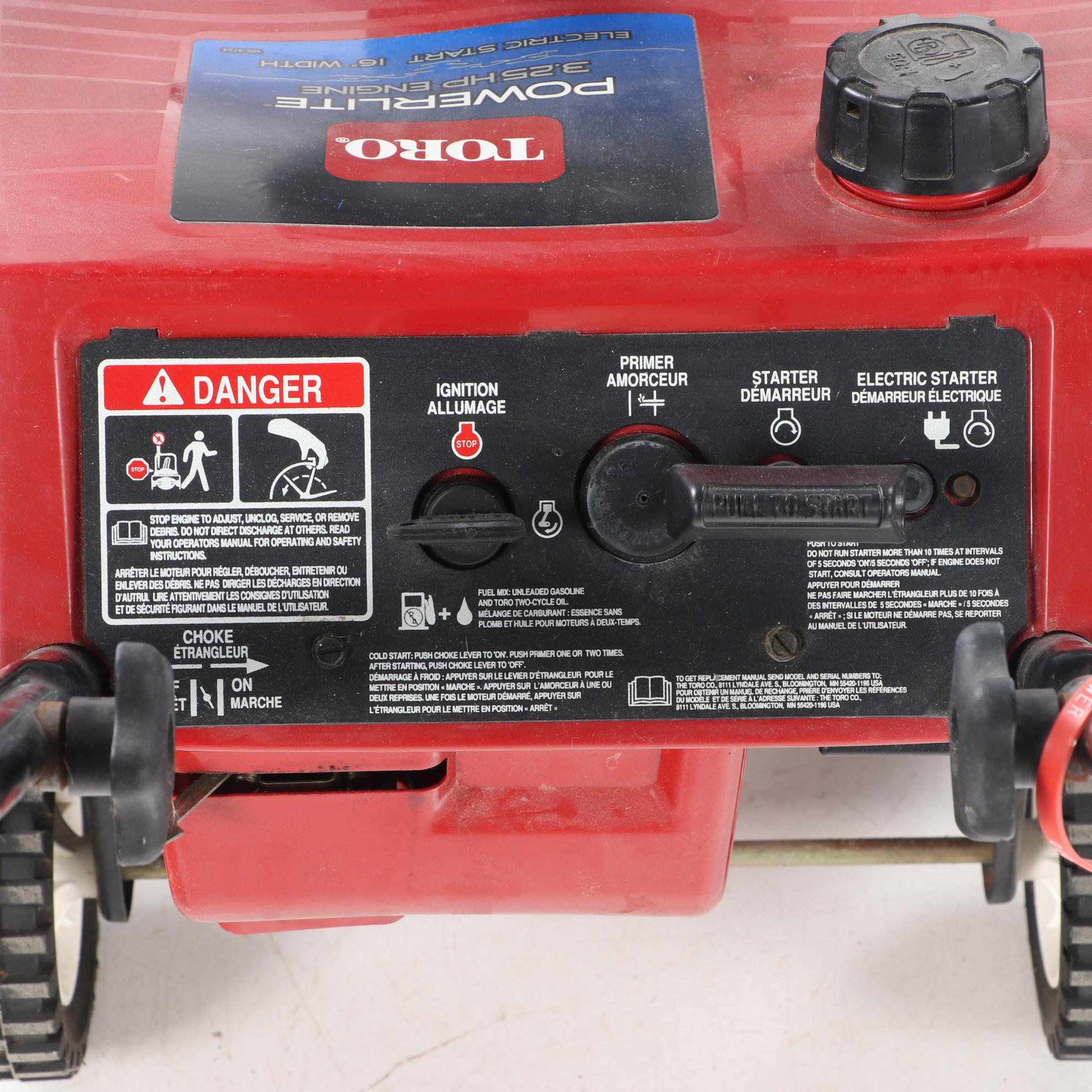 Toro Powerlite 98cc Snowblower Electric Start