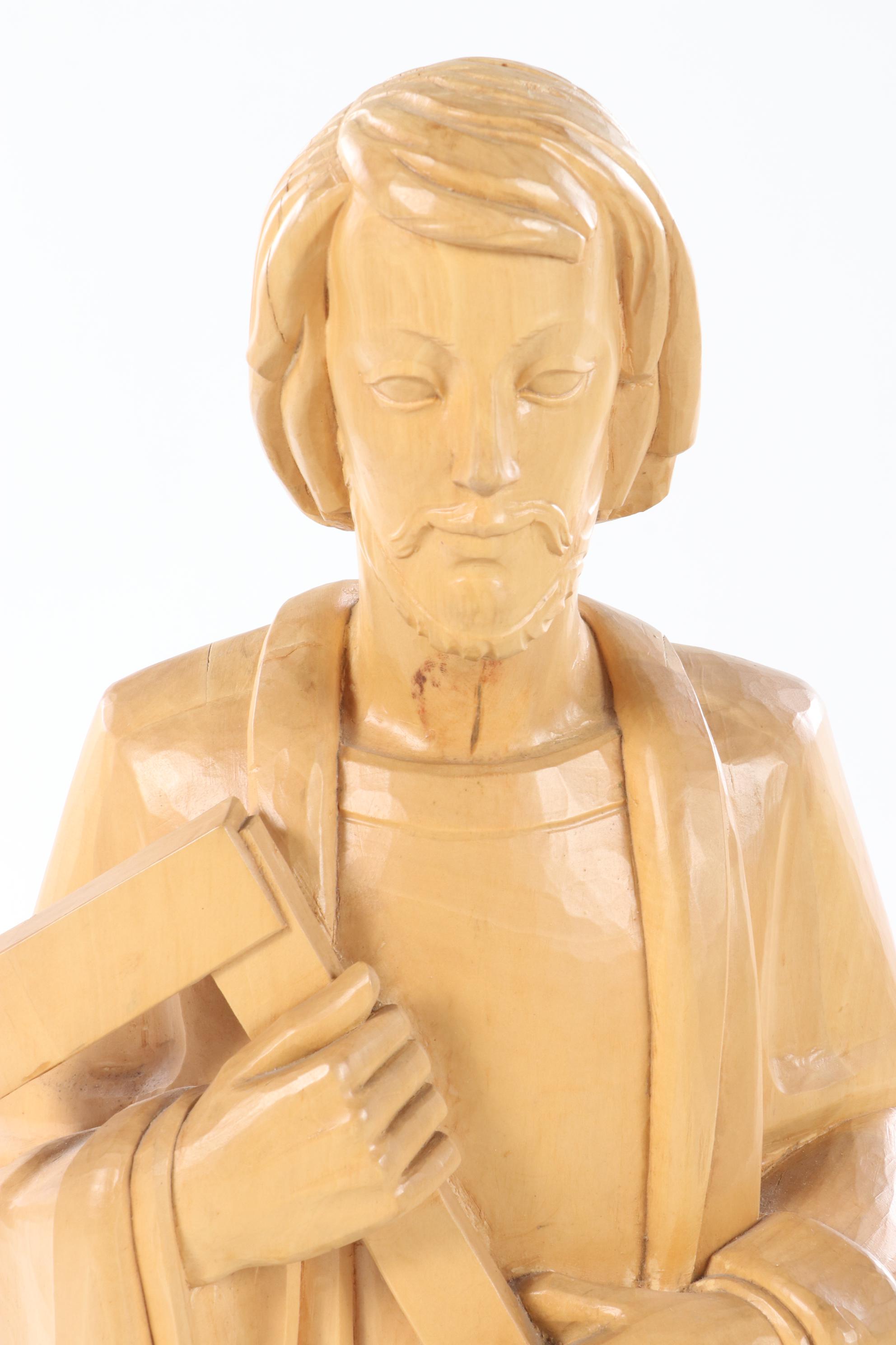 Carved Blondewood Statue of St. Thomas | EBTH