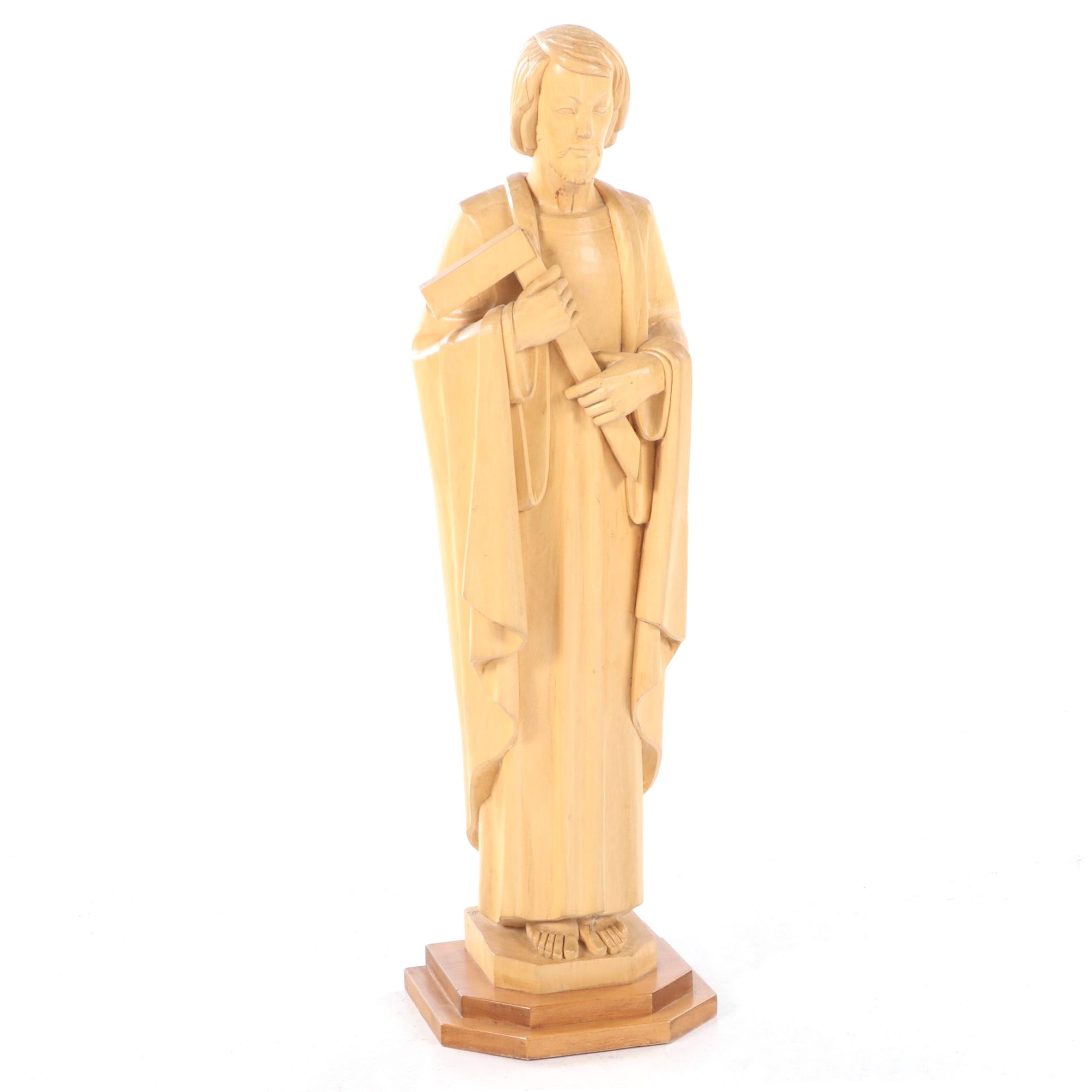 Carved Blondewood Statue of St. Thomas | EBTH