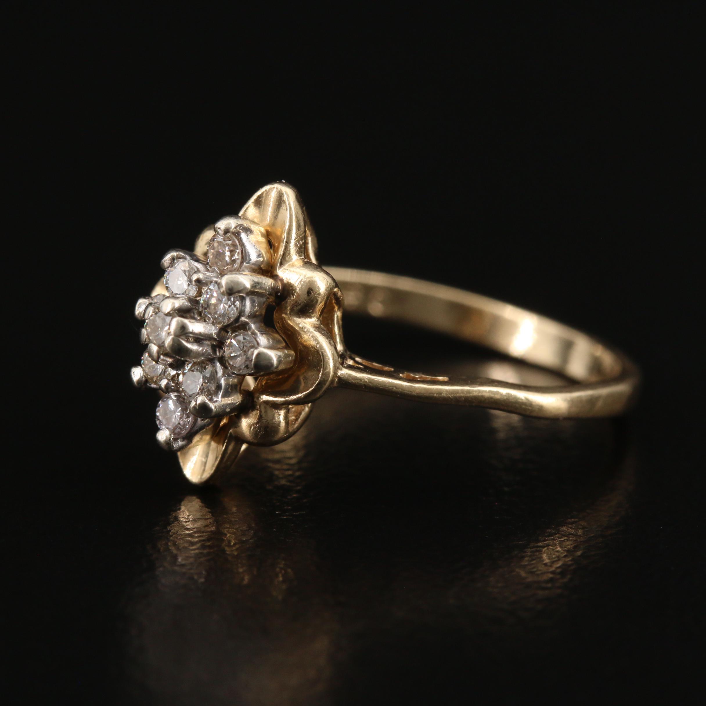 14K Diamond Star Cluster Ring | EBTH