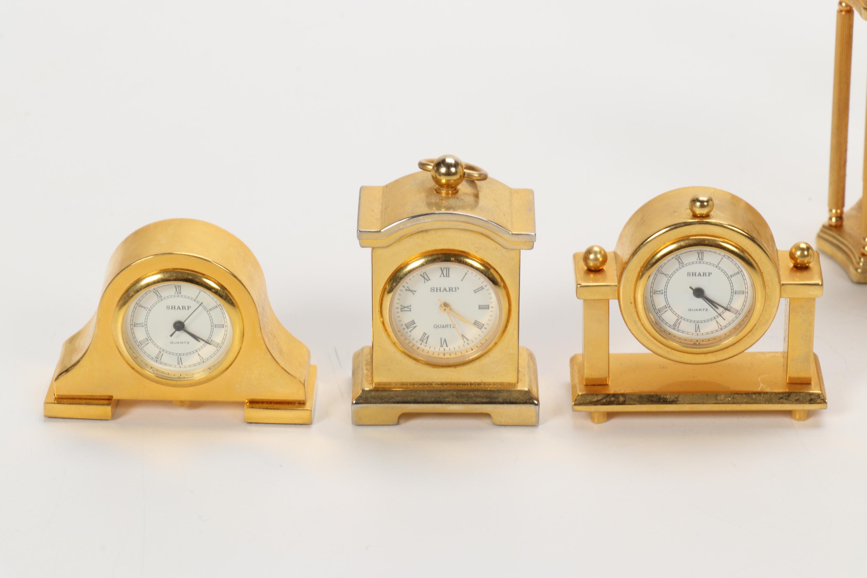 Sharp Miniature Metal Clocks, Late 20th Century | EBTH