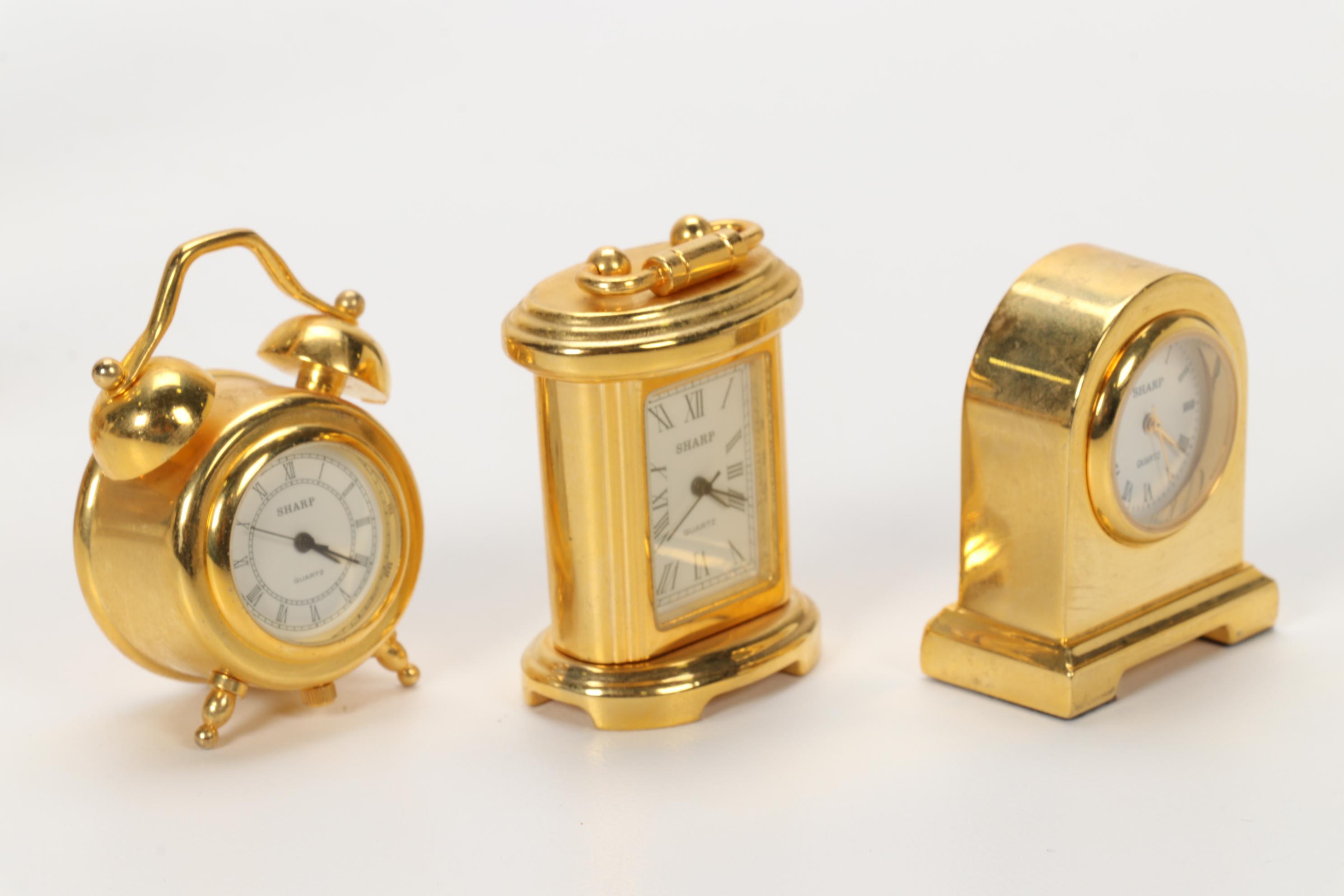 Sharp Miniature Metal Clocks, Late 20th Century | EBTH