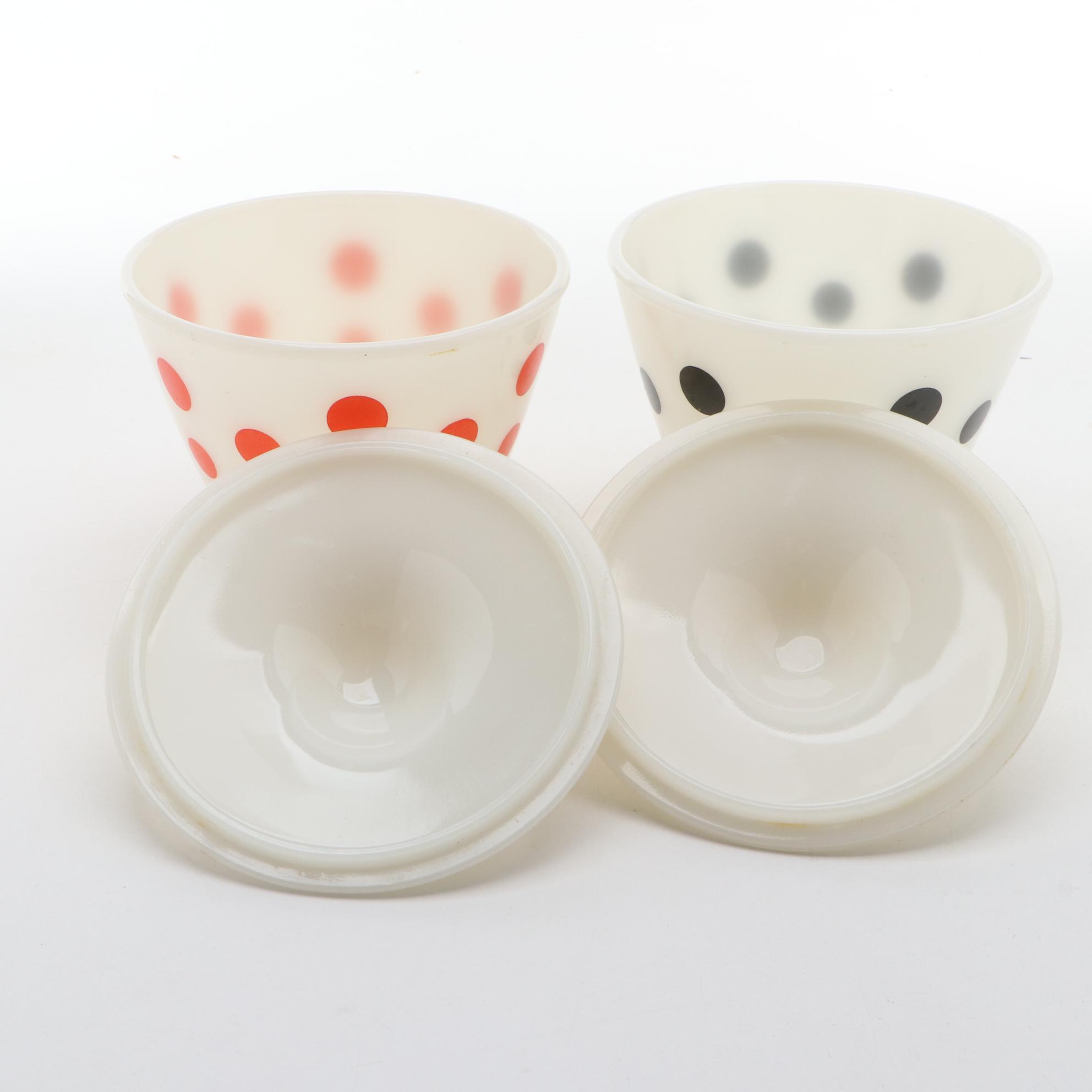 Pyrex "New Dot" Mixing Bowls with Anchor Hocking Fire King "Dot" Drip ...