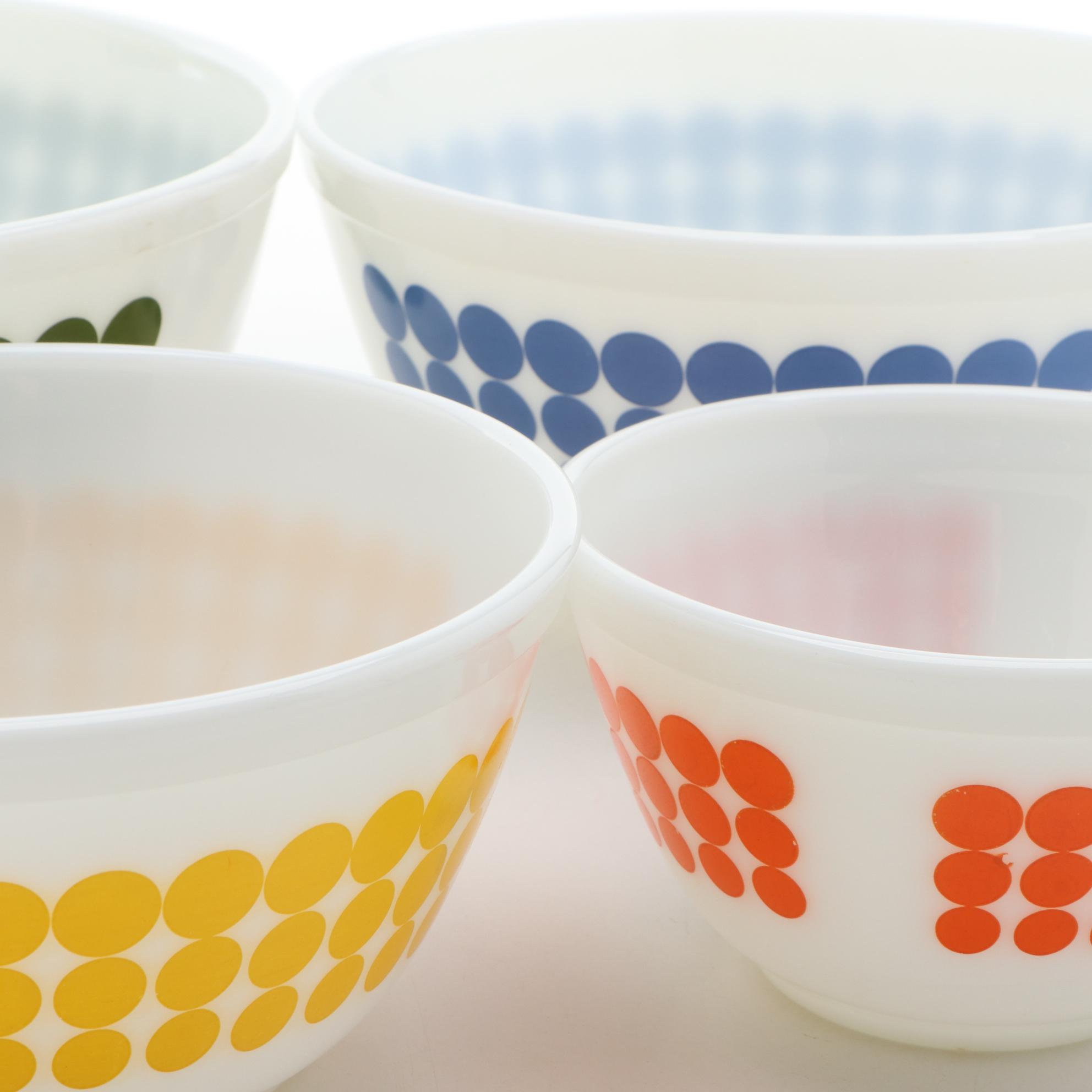 Pyrex "New Dot" Mixing Bowls with Anchor Hocking Fire King "Dot" Drip ...