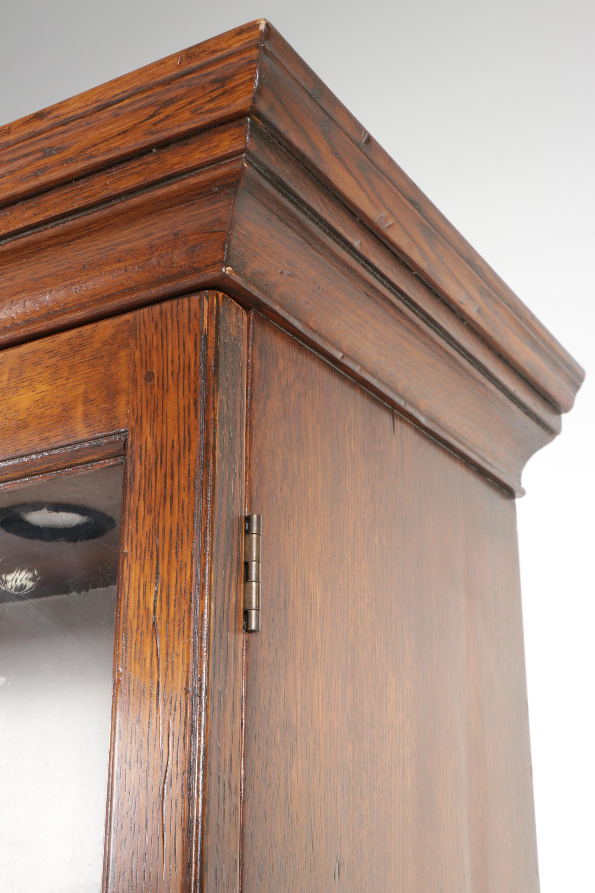 Antiquities by Stickley Oak Lighted Display Cabinet | EBTH