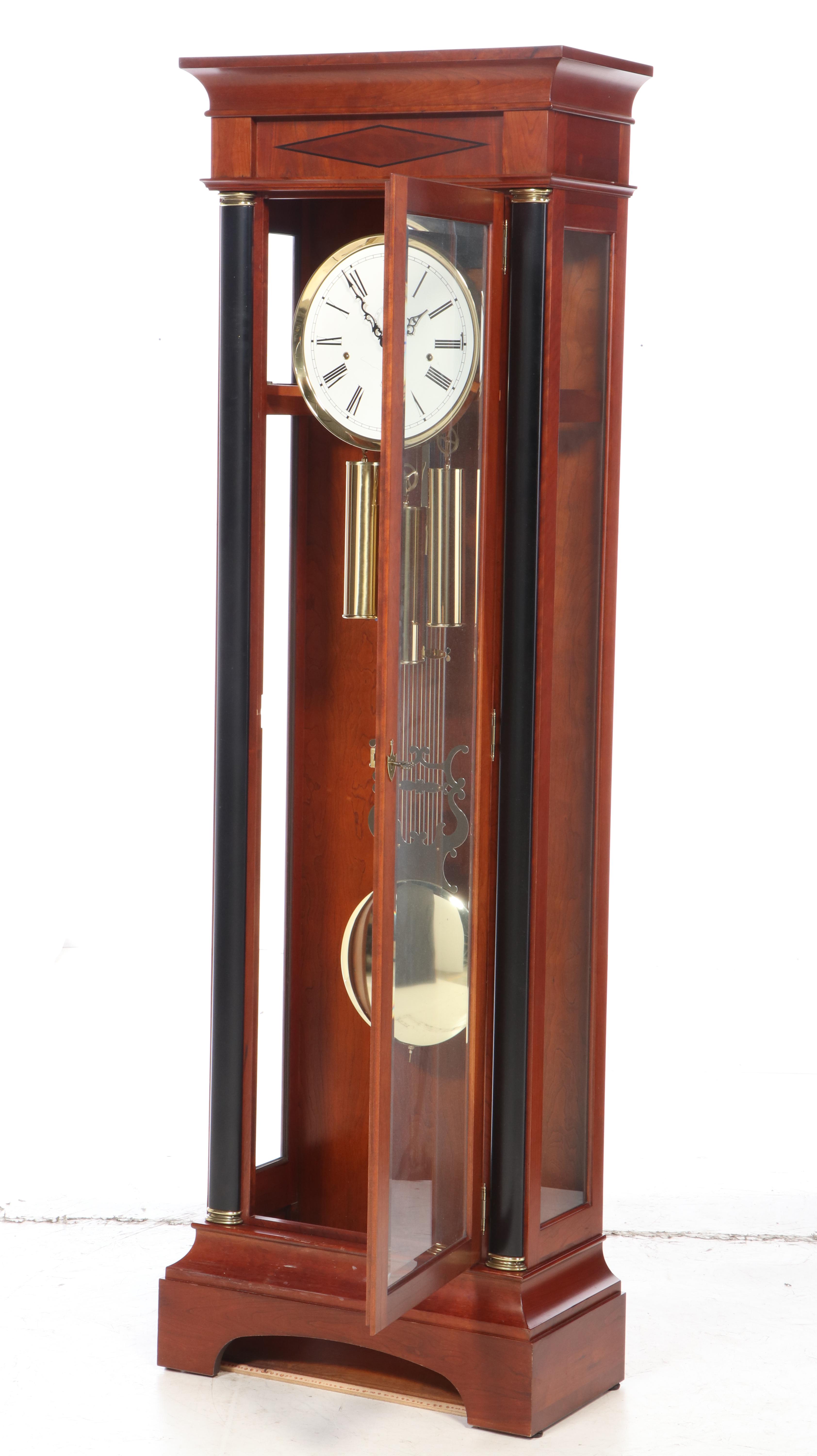 Sligh "Metropolitan" Empire Style Cherry Wood Grandfather Clock | EBTH