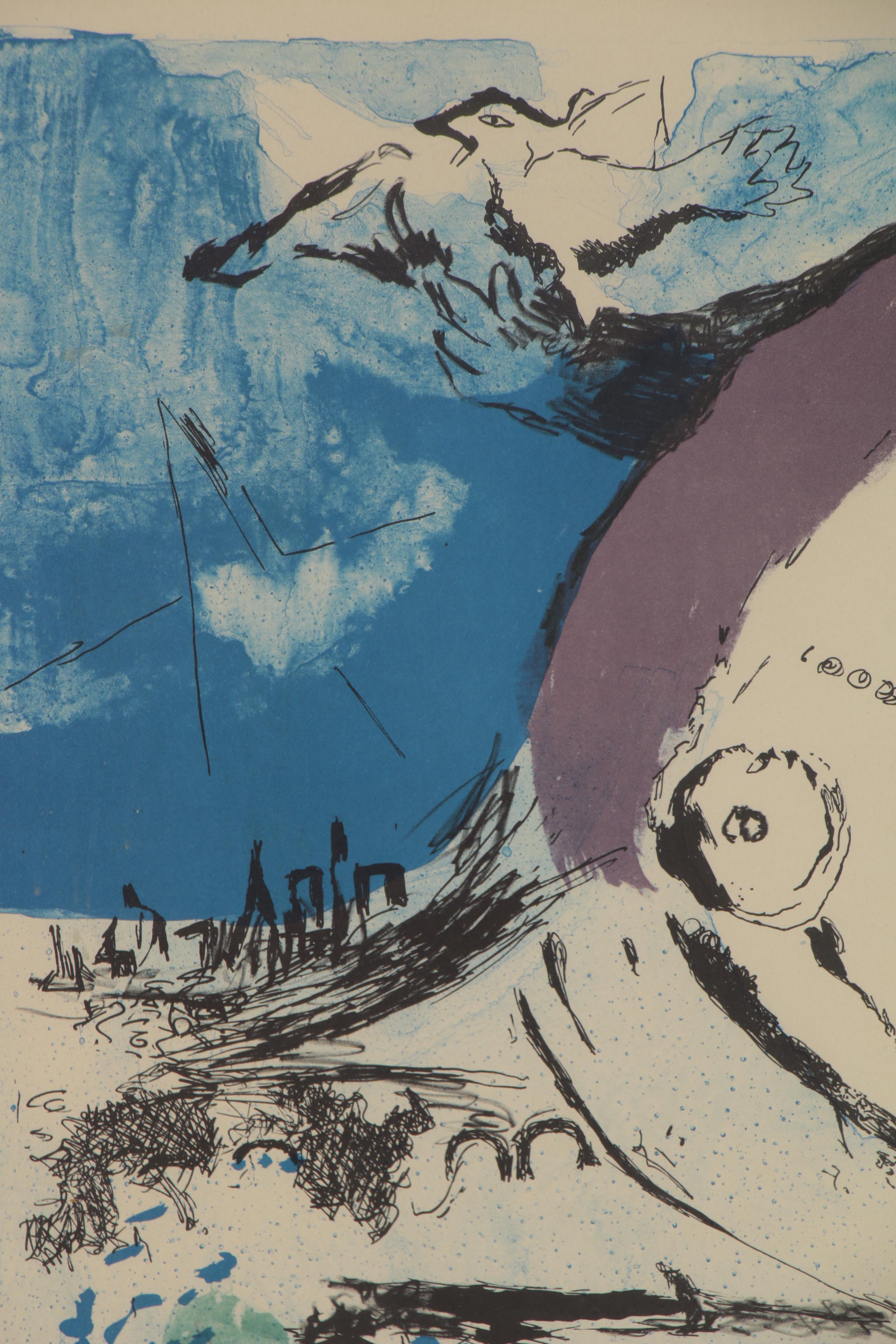 Lithograph after Marc Chagall "Paysage Bleu," Late 20th Century | EBTH