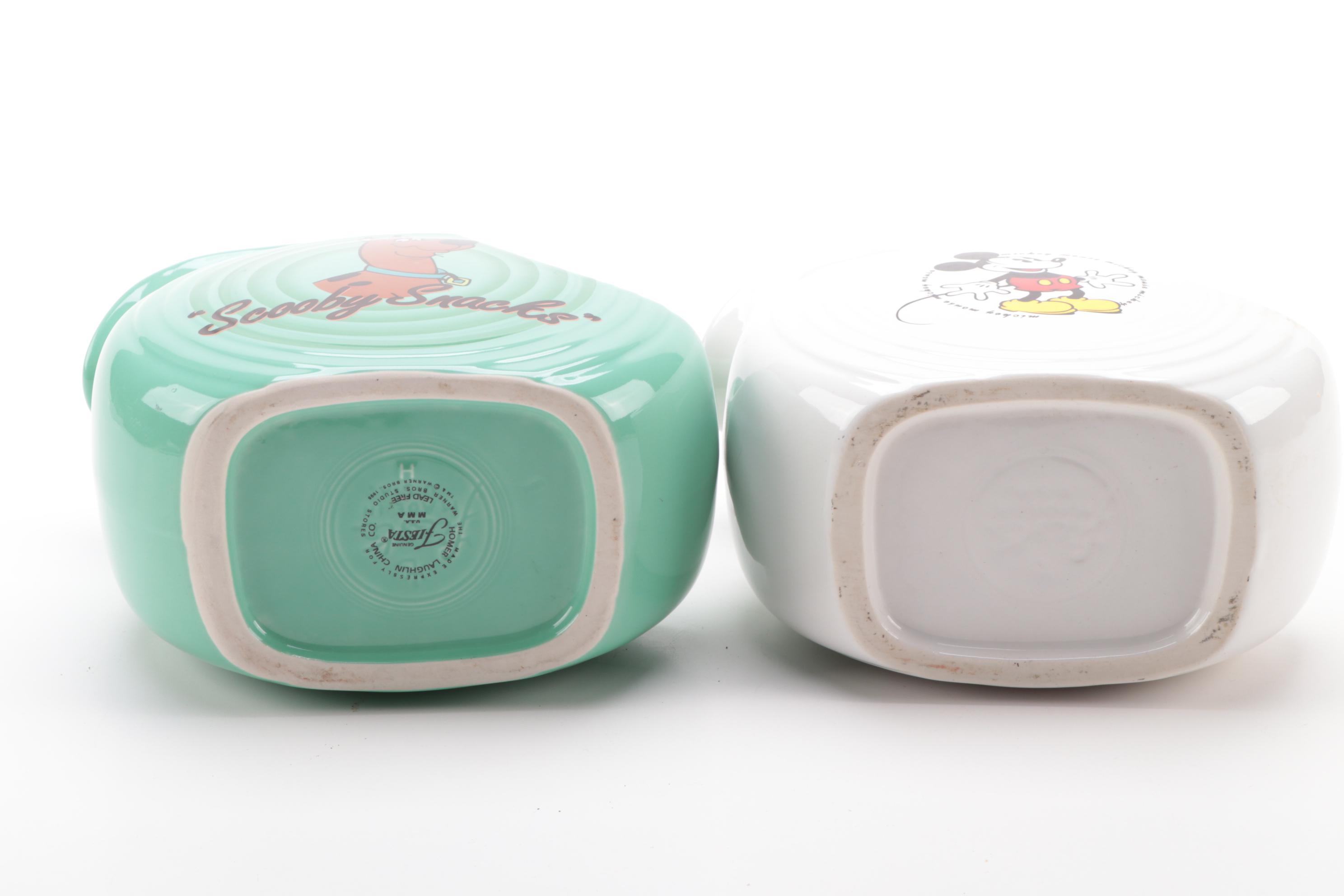 Homer Laughlin Co. Fiesta "Mickey Mouse" and "Scooby-Doo" Water ...