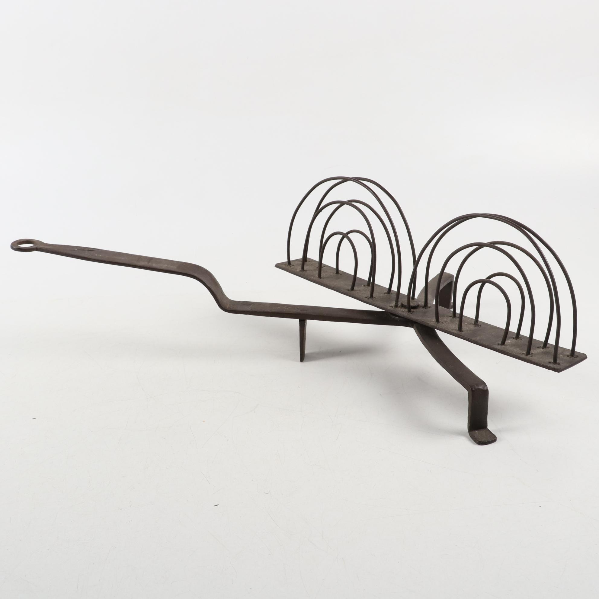 Primitive Wrought Iron Rotating Toaster, 19th Century | EBTH
