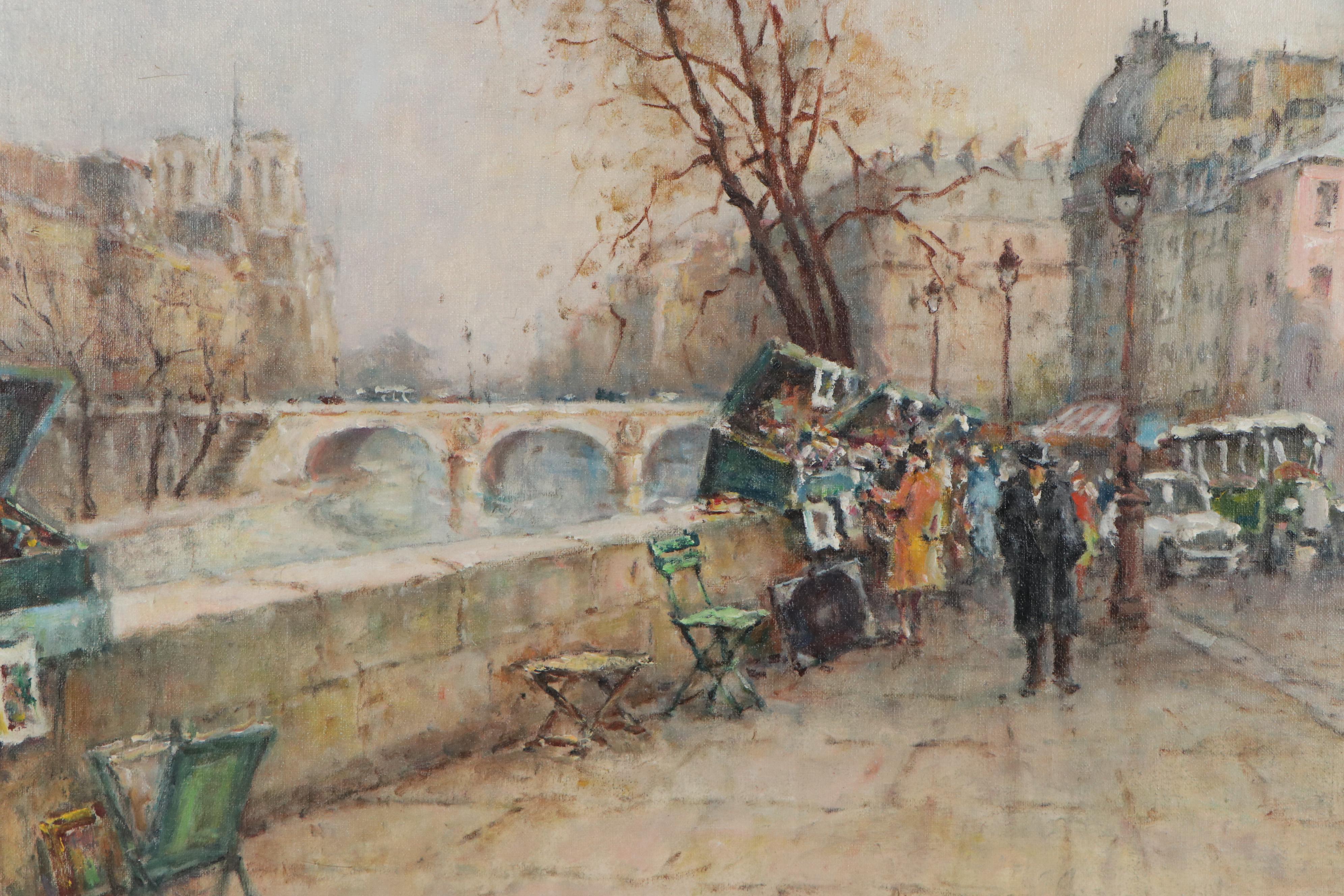 Georges Dominique Rouault Oil Painting of Riverside Cityscape, Late ...