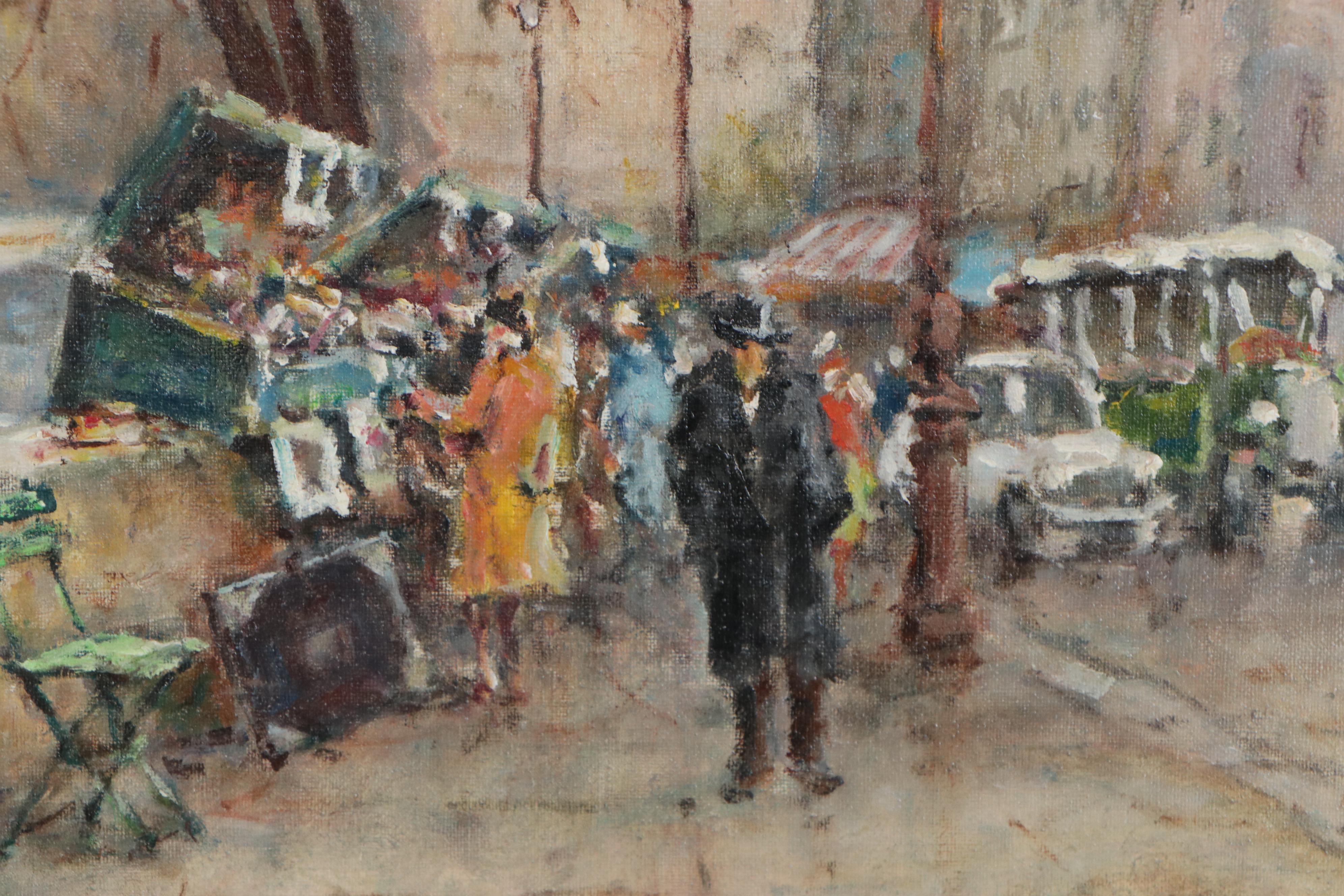 Georges Dominique Rouault Oil Painting of Riverside Cityscape, Late ...