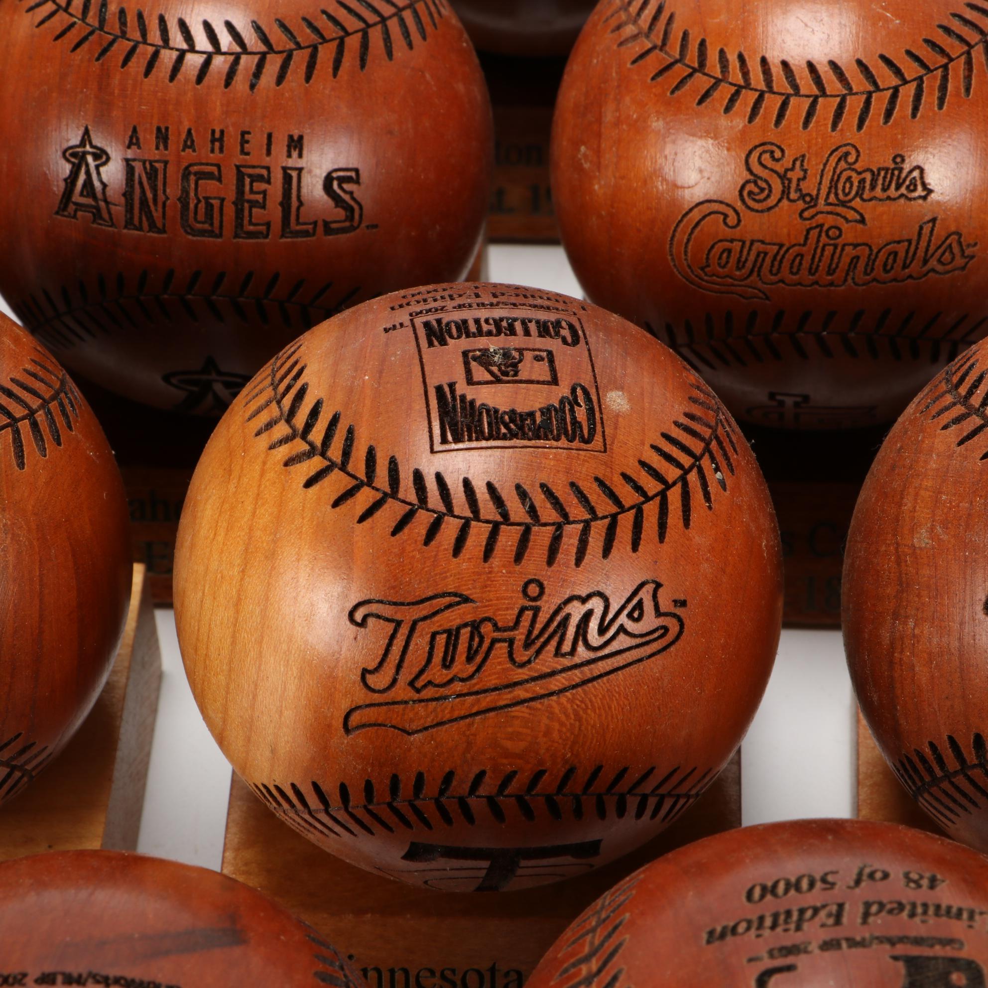 Grid Works Inc. MLB Wooden Baseballs Including Cooperstown Collection ...