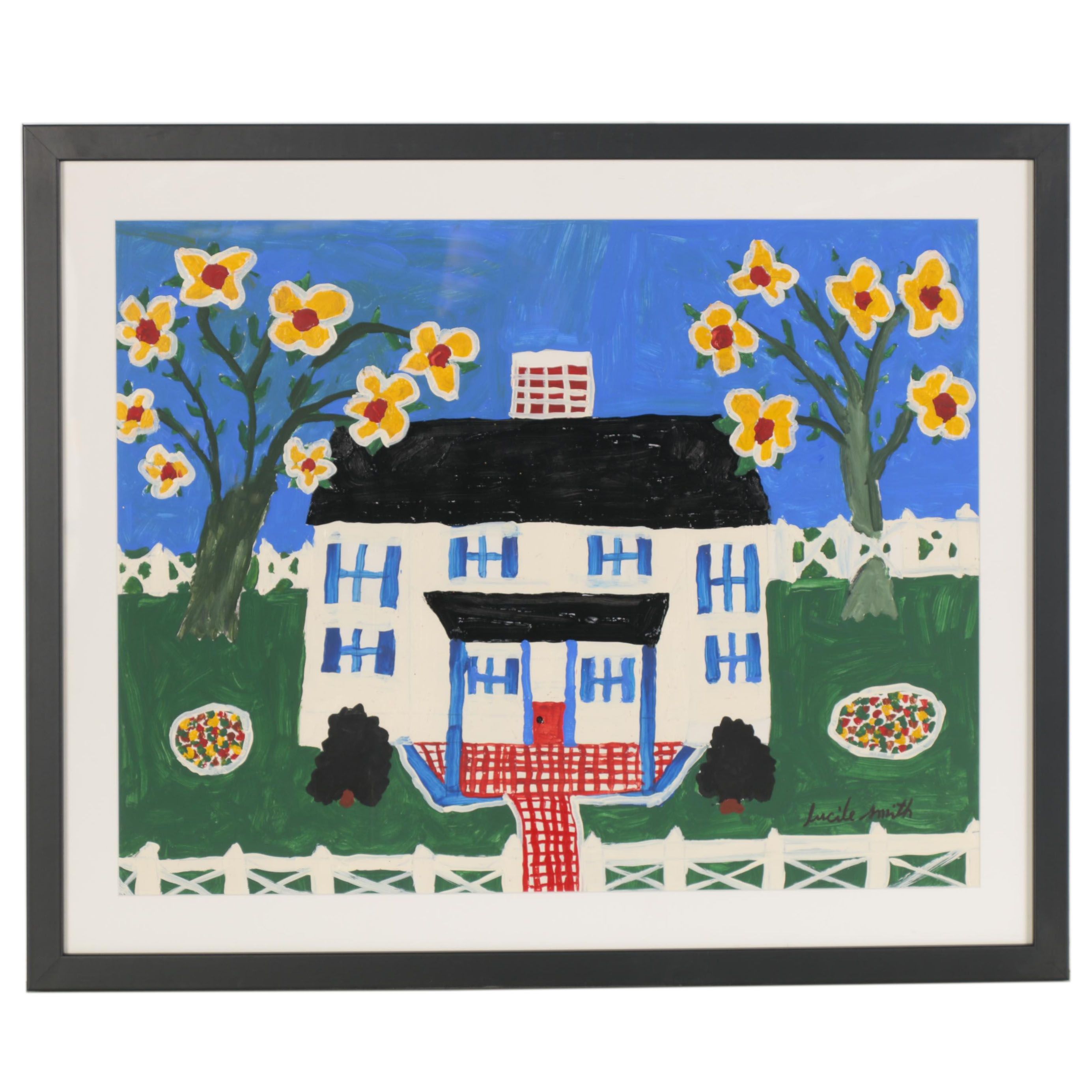 Jim Gary Phillips Folk Art Acrylic Painting "The New Bird" | EBTH