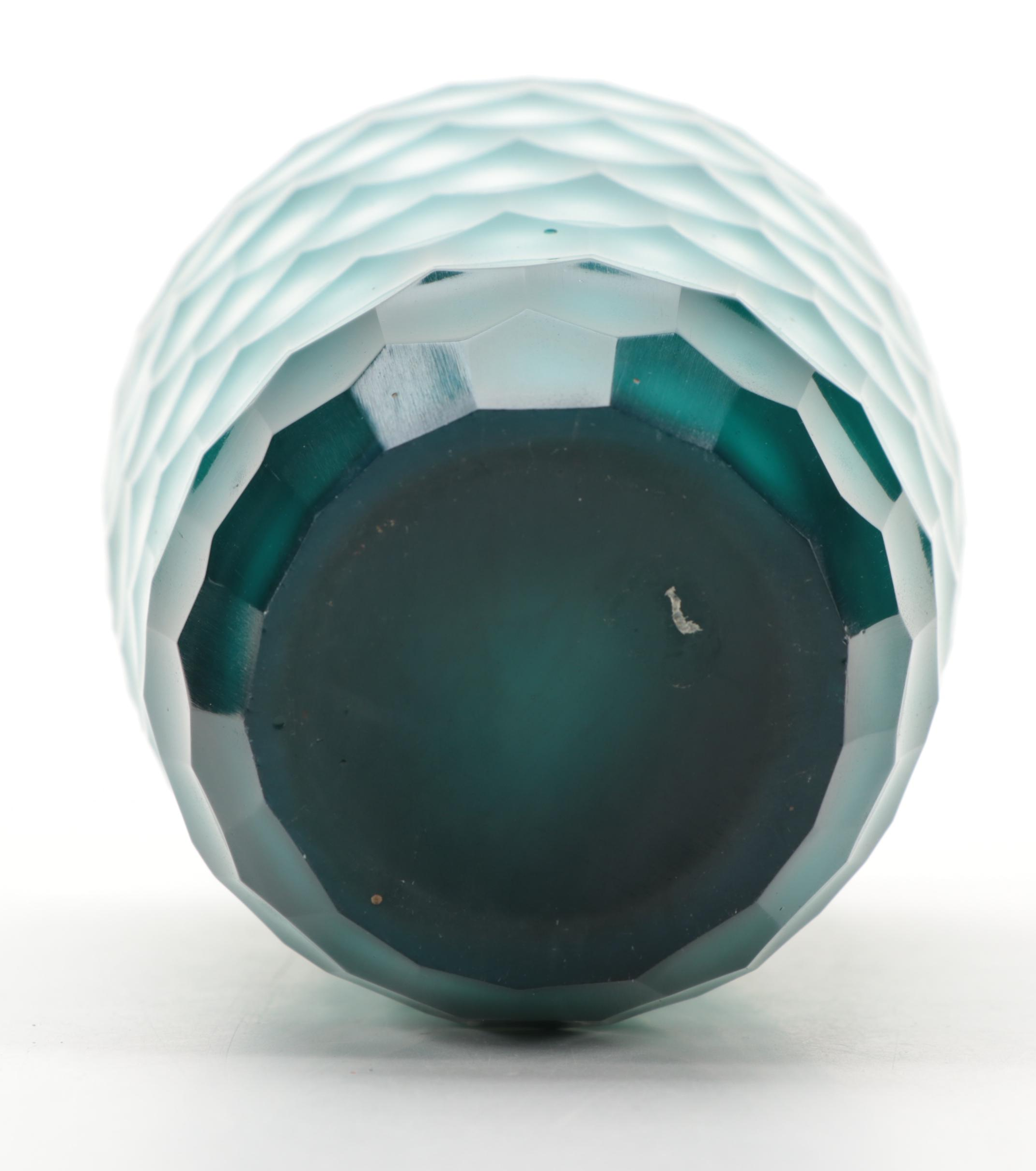 Chinese Faceted Overlay Glass Vase | EBTH