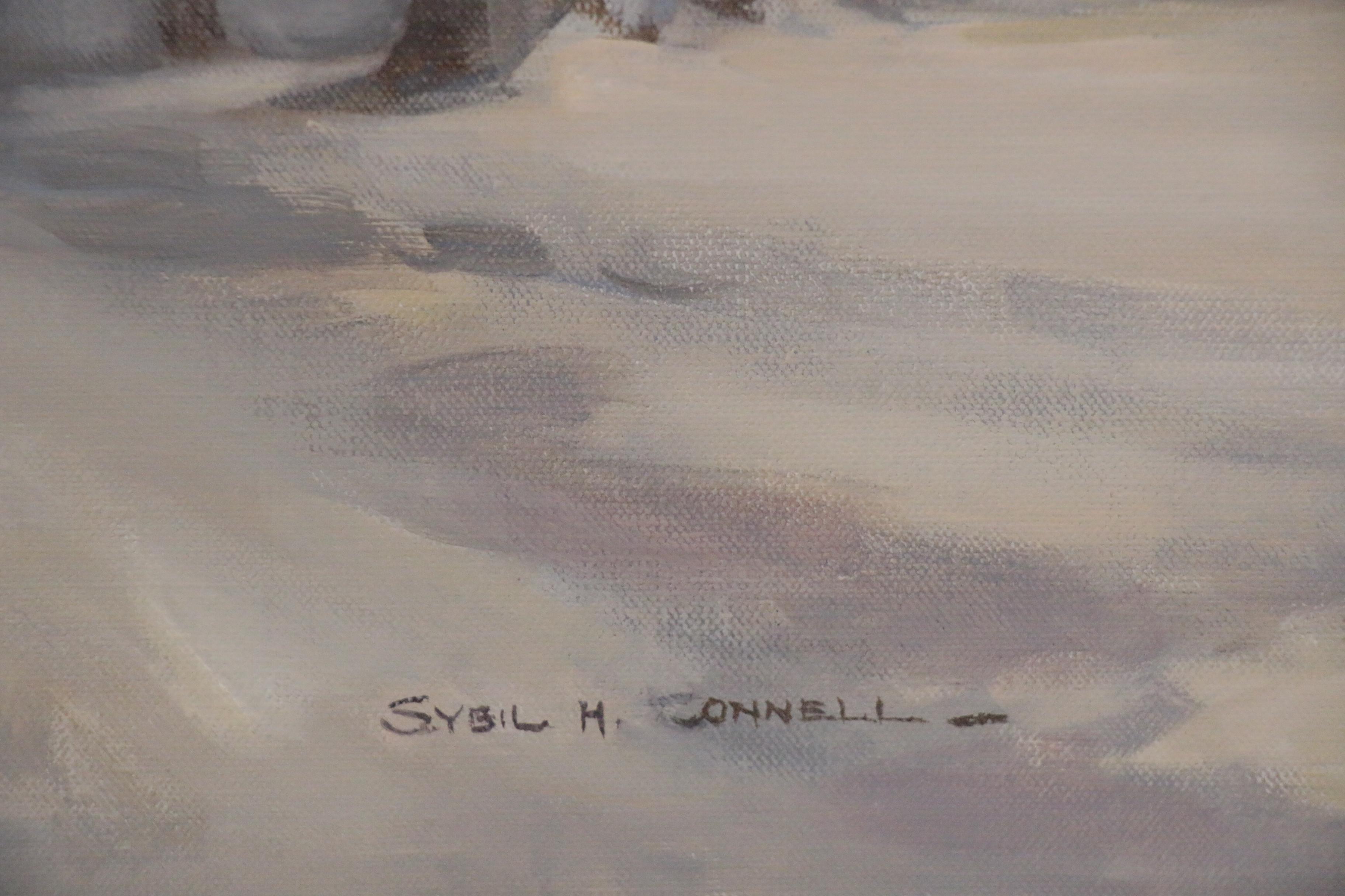 Sybil Hunt Connell Landscape Oil Painting "November Snow," 1970 | EBTH