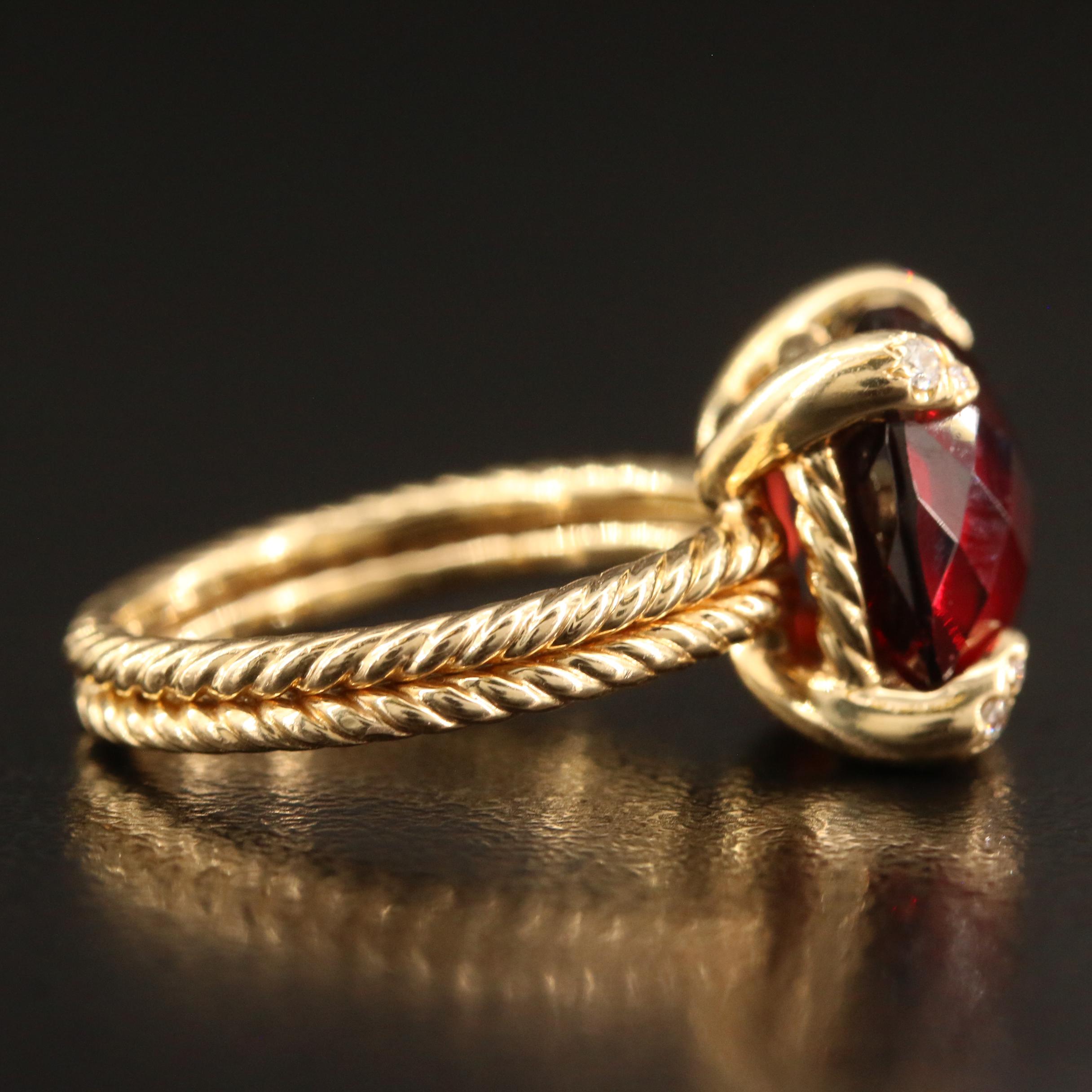 David Yurman "Chatelaine" 18K Garnet and Diamond Ring | EBTH