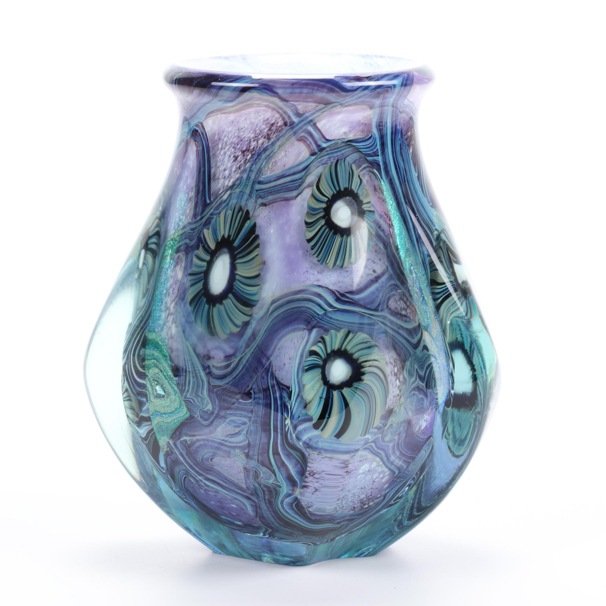 Robert Eickholt Handblown Art Glass Vase, 2013 | EBTH