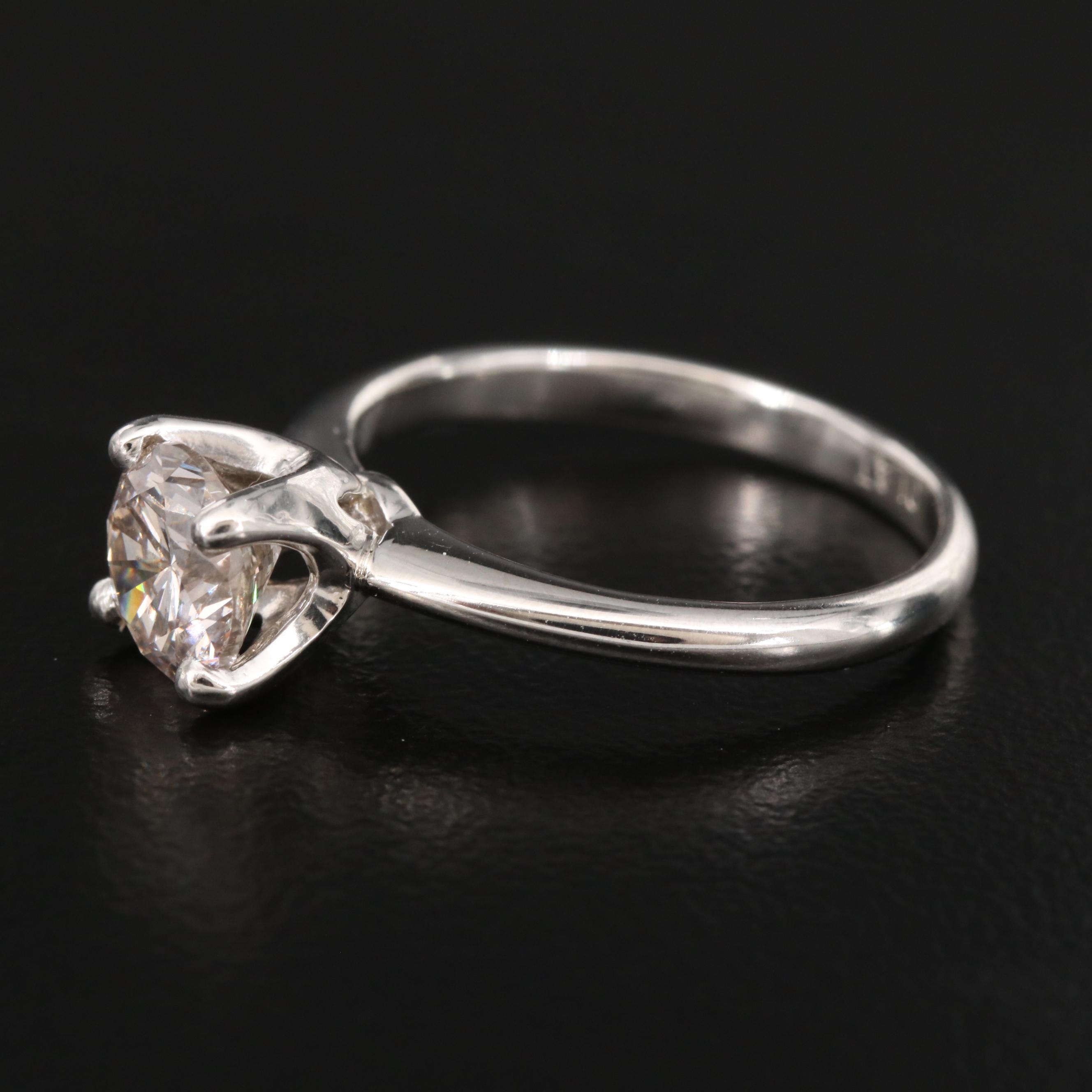 Platinum 1.24 CT Diamond Solitaire Ring | EBTH