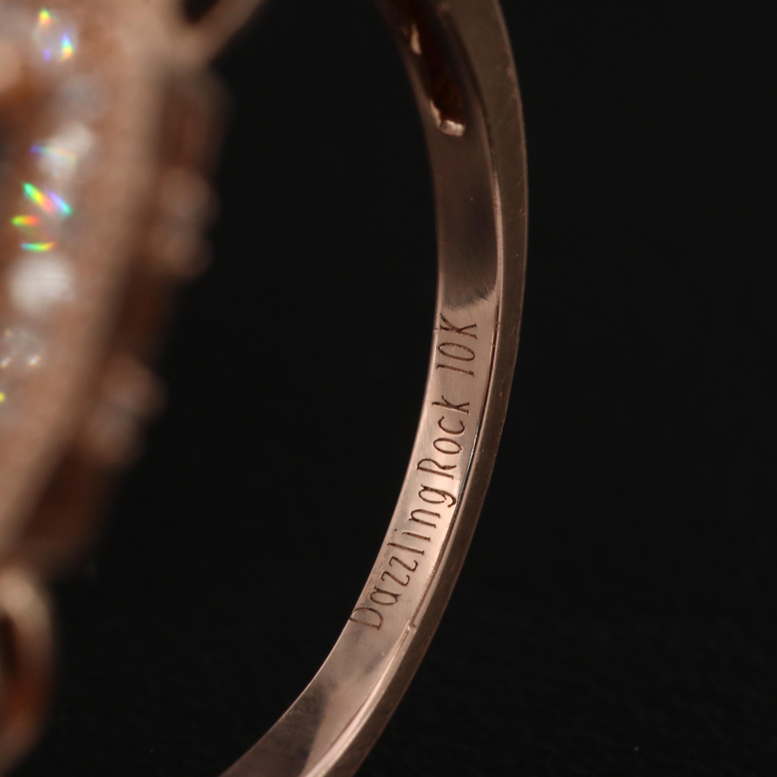 10K Rose Gold Topaz and Diamond Ring | EBTH