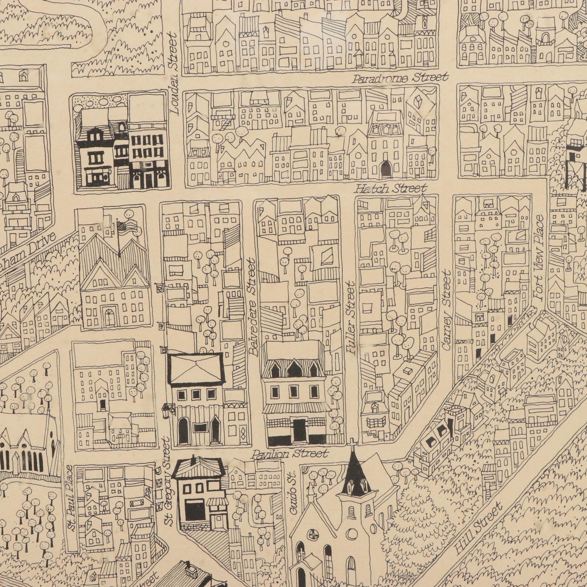Robert Krusling Lithographic Map of Mt. Adams, 1970 | EBTH