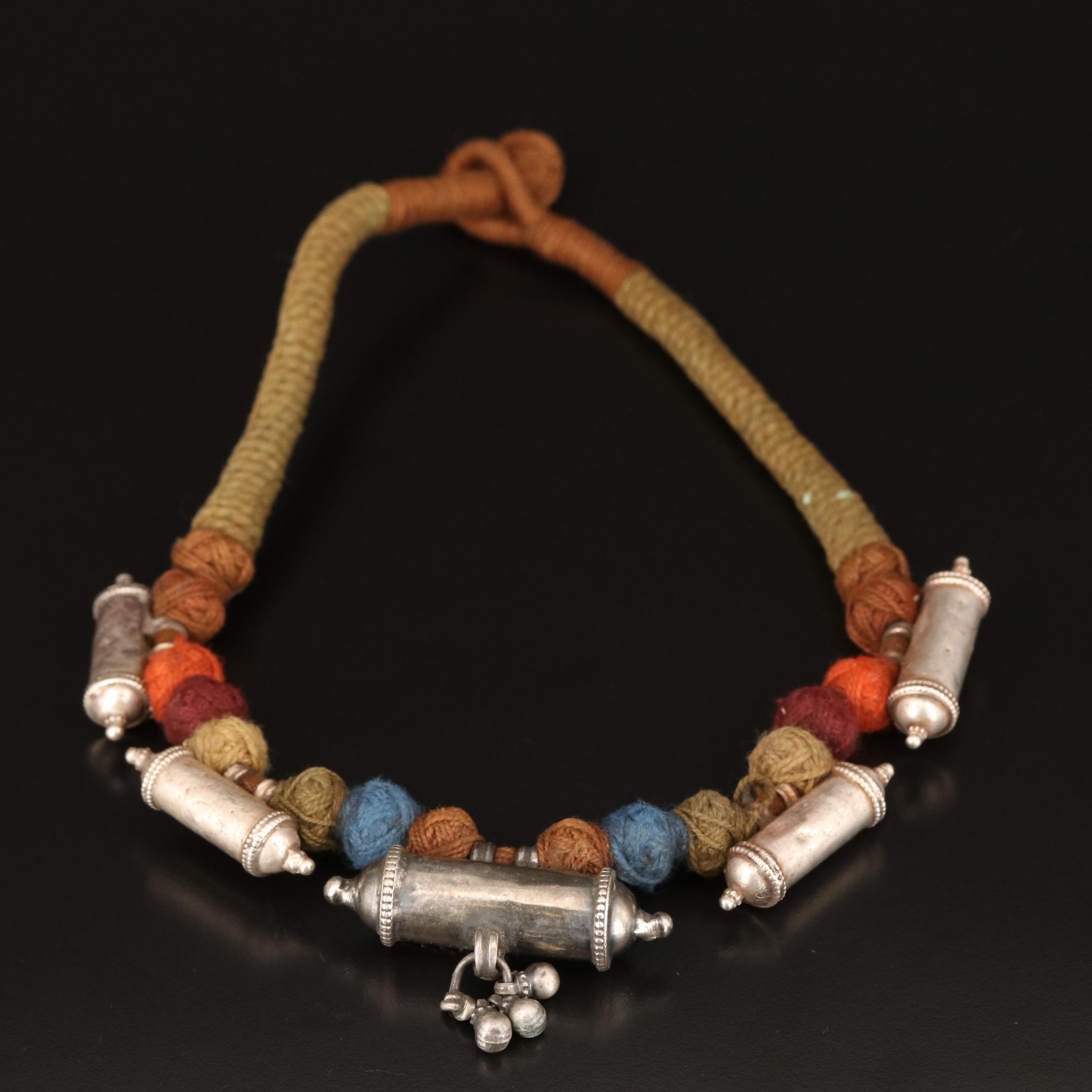 Vintage Indian Rajasthani 800 Silver "Good Luck" Tawiz Amulet Necklace ...