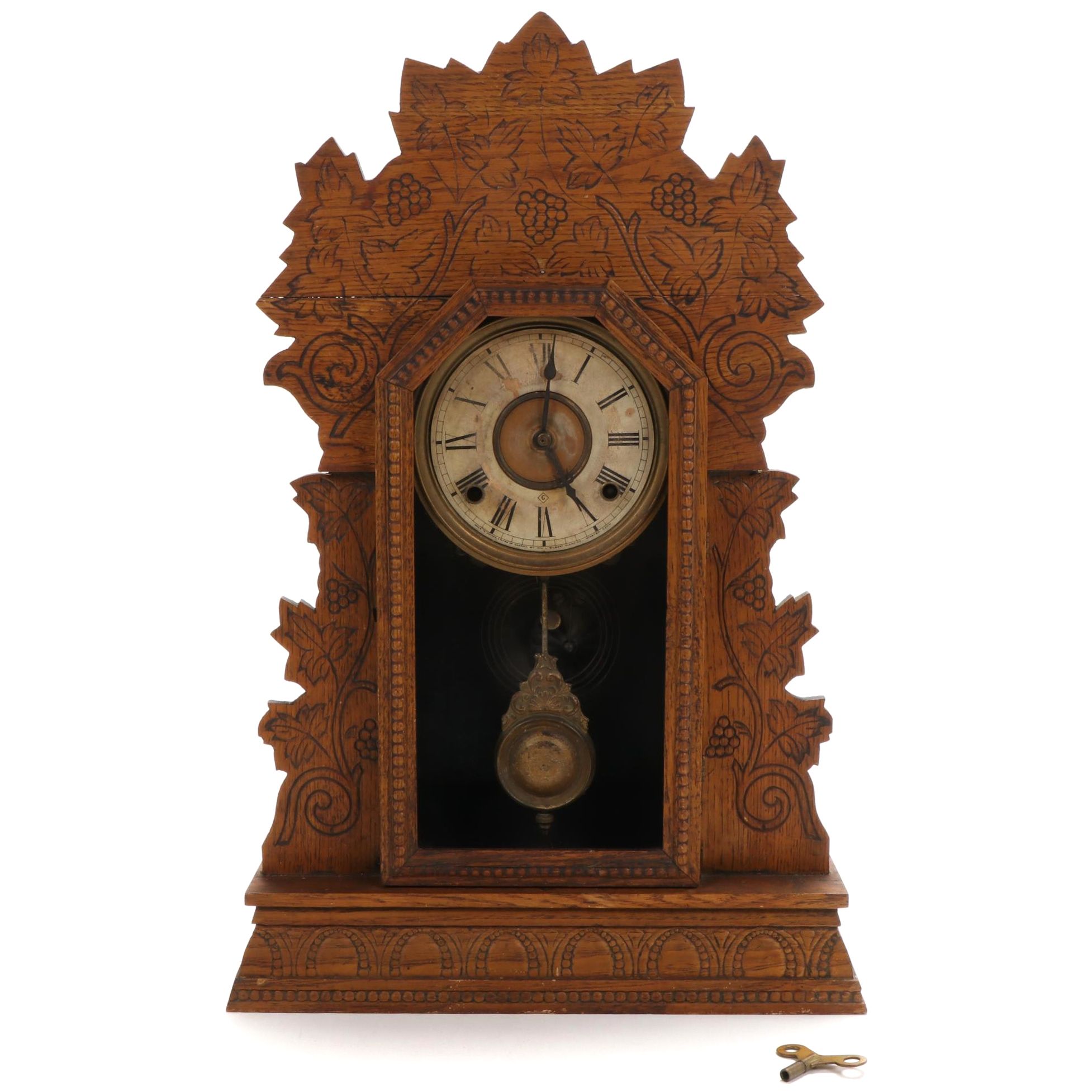 Antique Brass Mantel Clock | EBTH