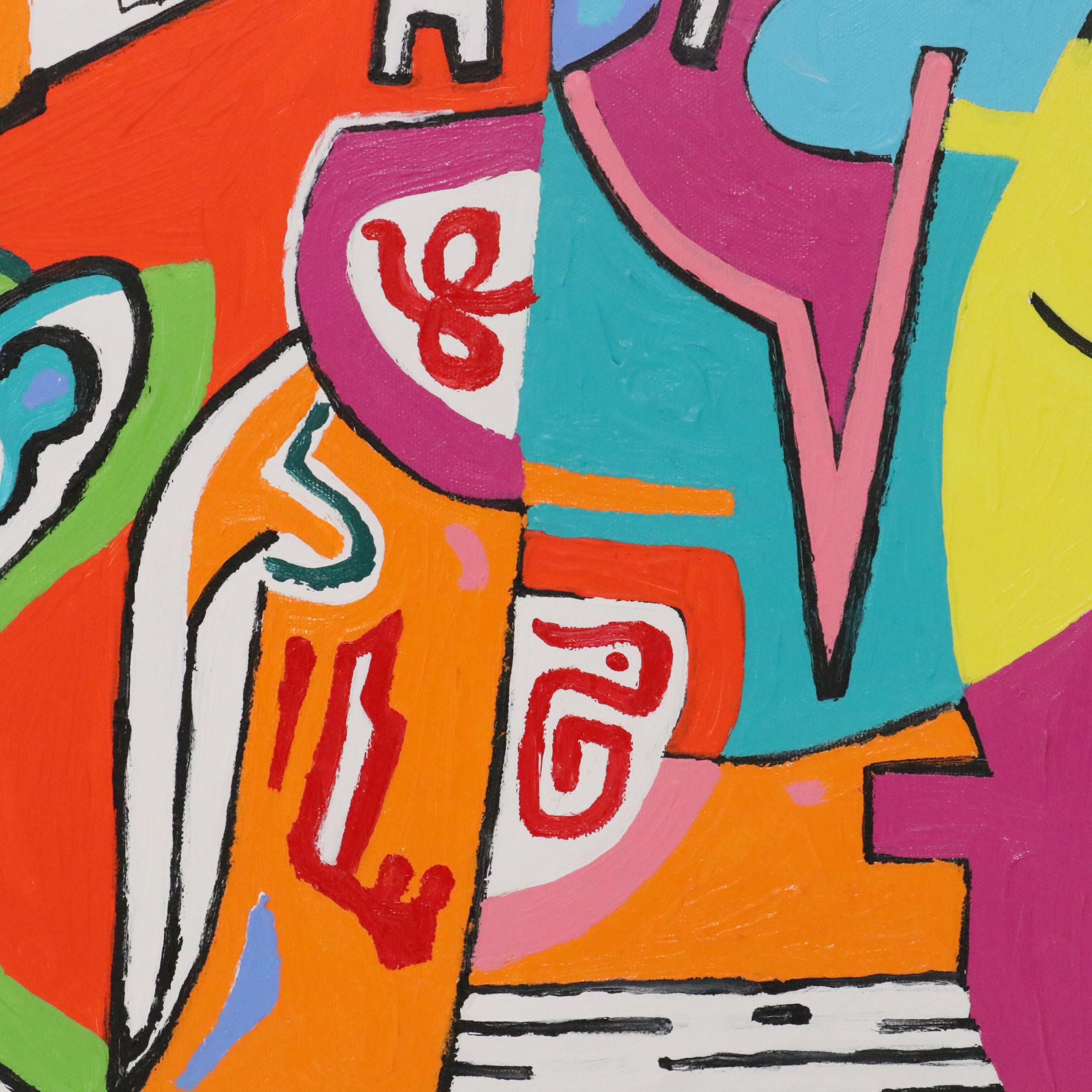 Phyllis Trager Hyman Abstract Acrylic Painting "Emergence," 2005 | EBTH