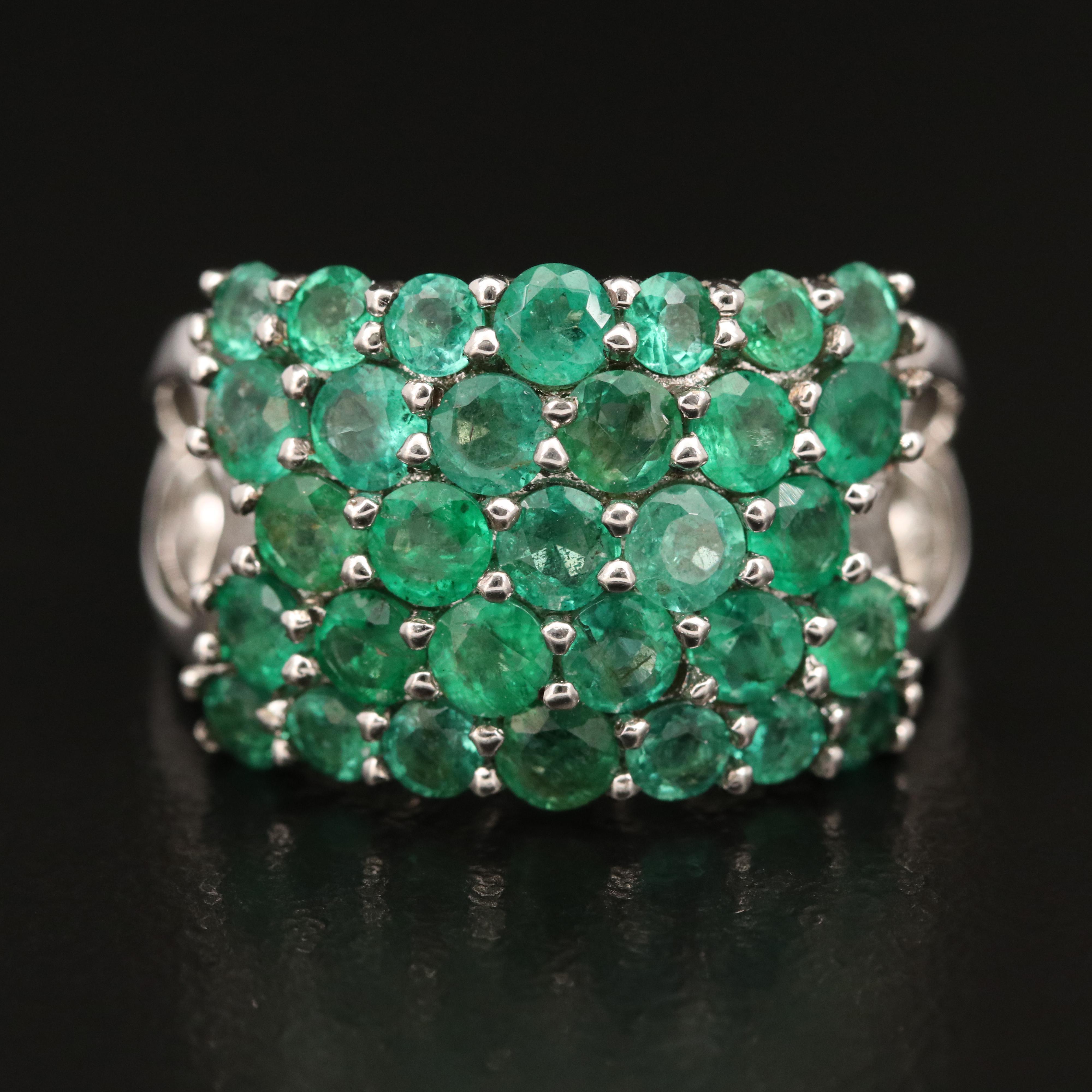 Pair of Sterling Silver, Emerald, and Ruby Rings | EBTH