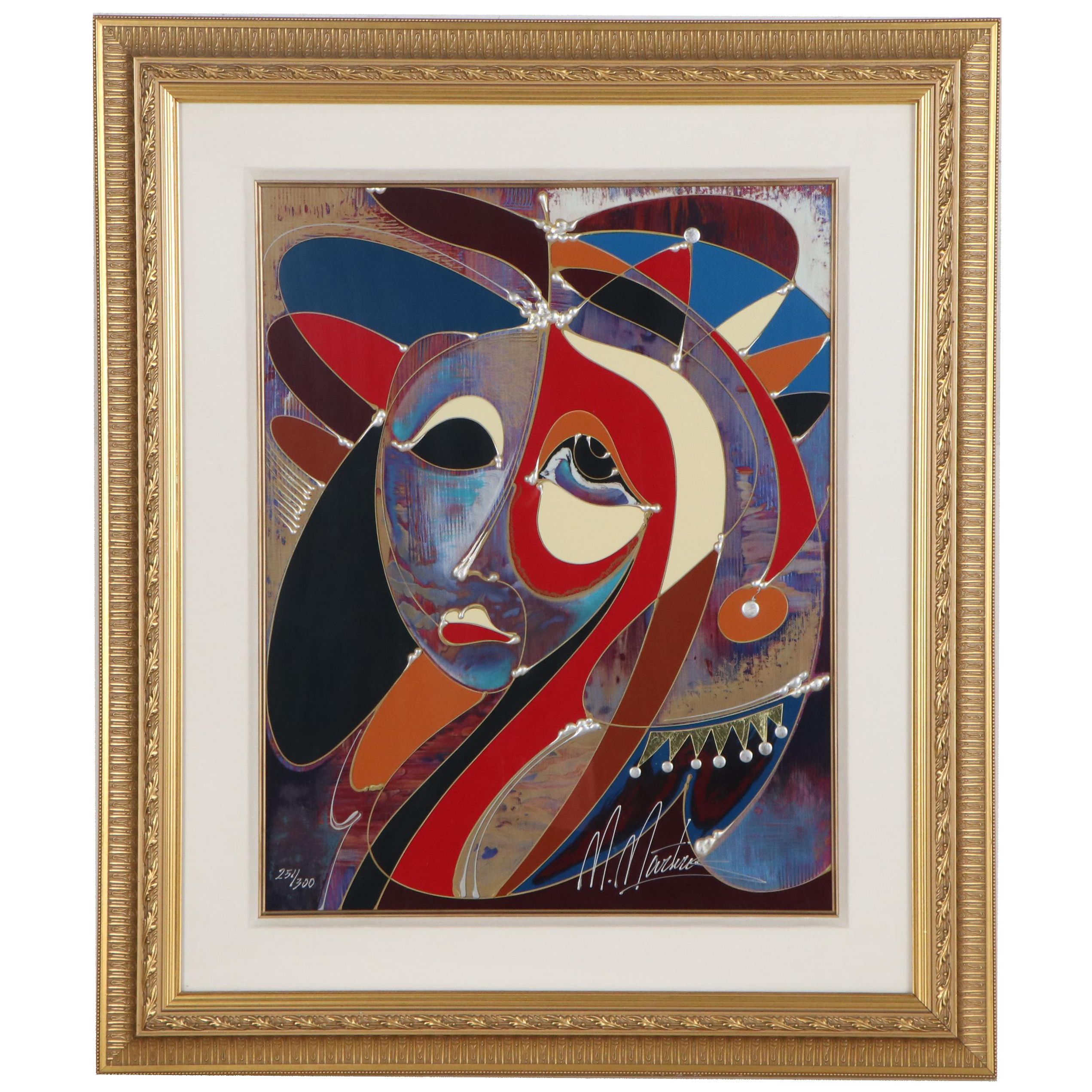 Martiros Manoukian Hand-Embellished Serigraph "Introspection," circa ...