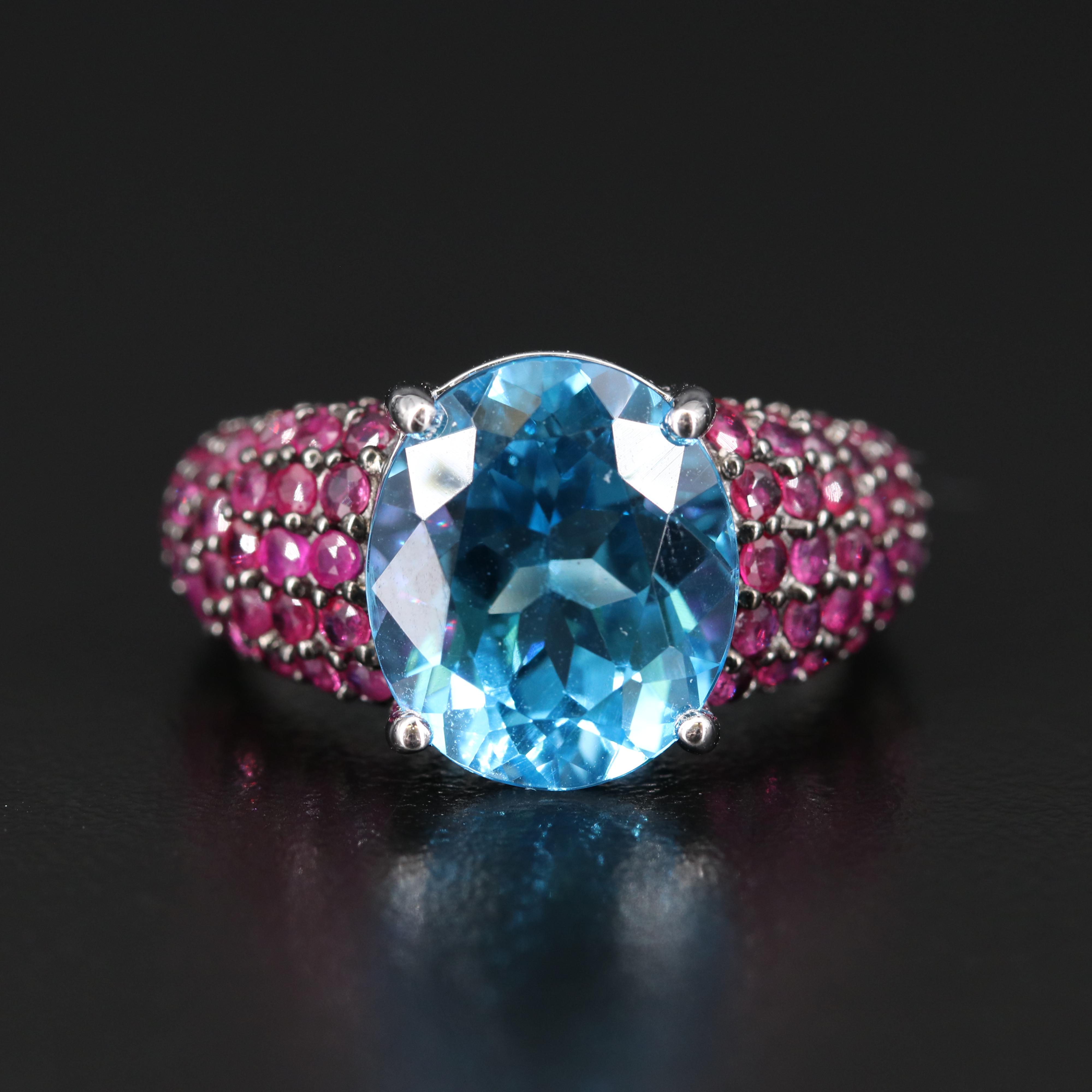 Sterling Topaz and Ruby Ring | EBTH