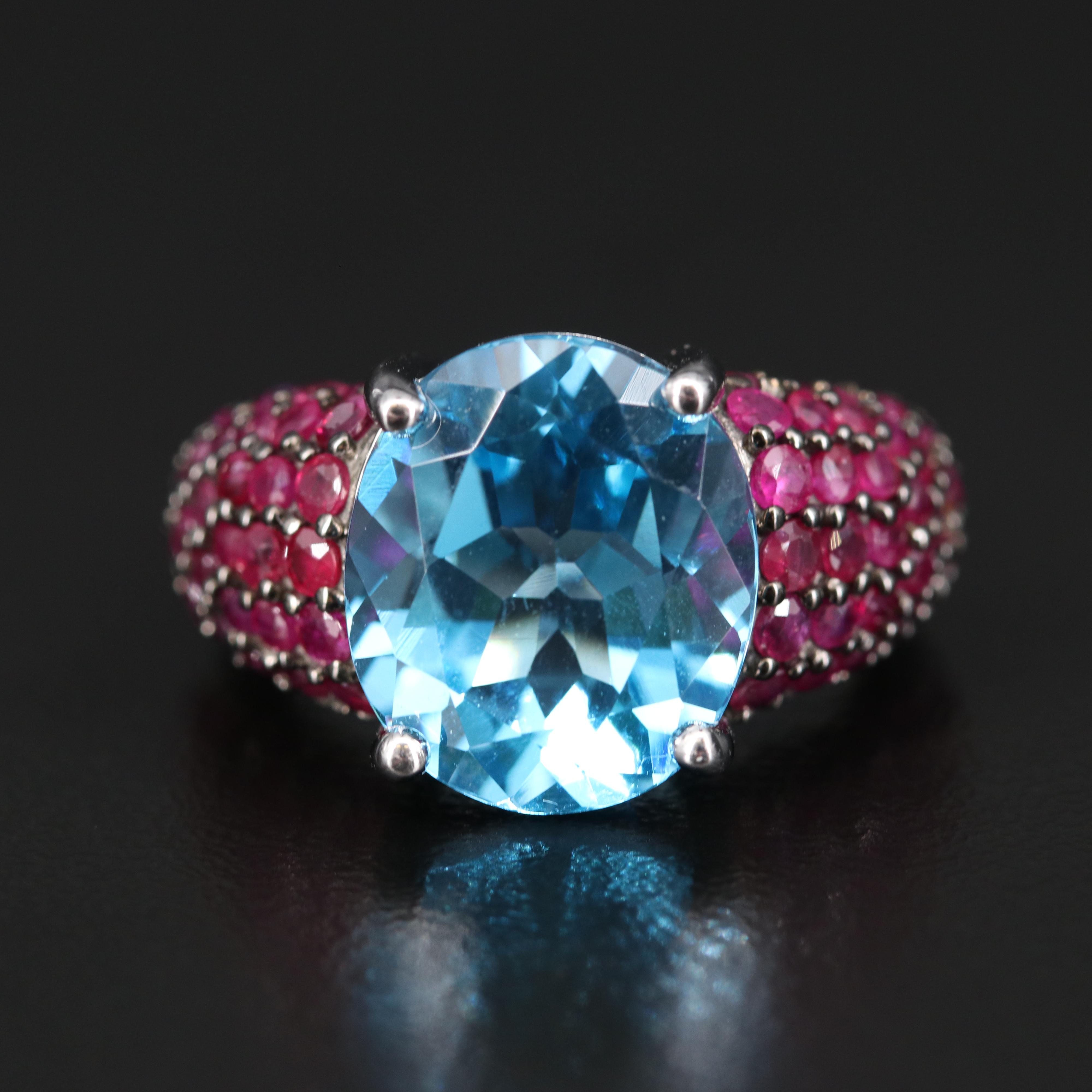 Sterling Opal and Ruby Ring | EBTH