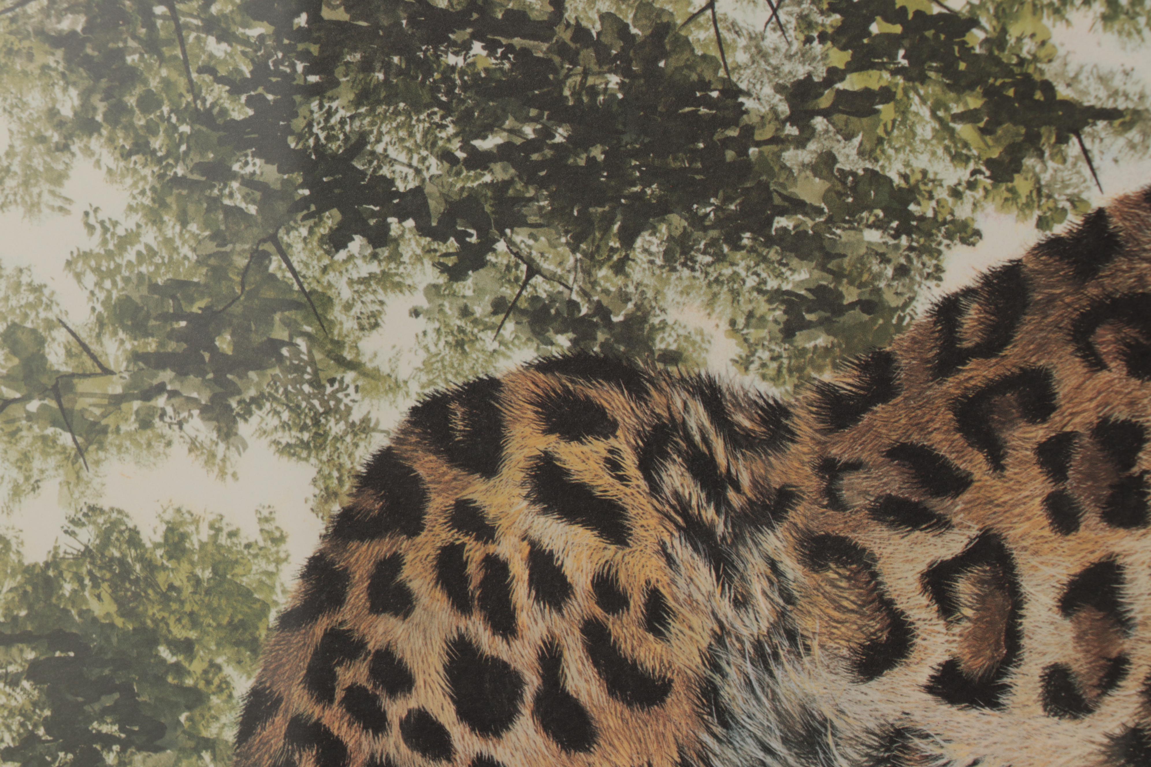 Imogene Hudson Farnsworth Offset Lithograph "African Leopard," Late ...