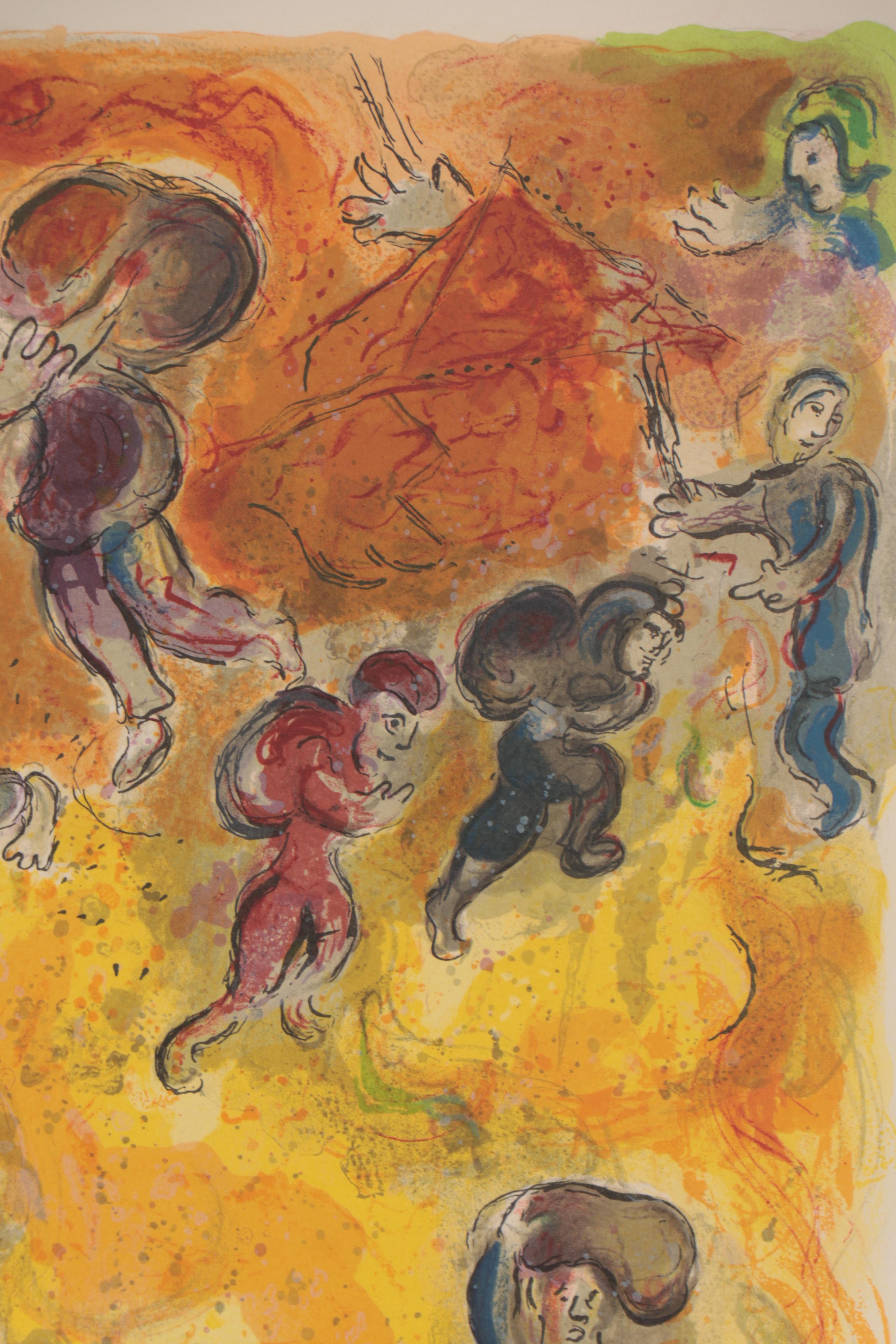 Marc Chagall Lithograph "Exodus: Moses Sees the Sufferings of His ...
