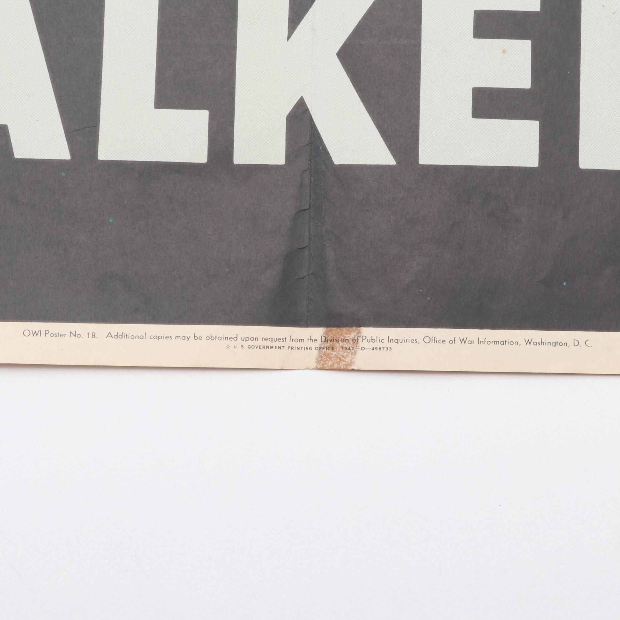 1942 WWII "Someone Talked!" Propaganda Poster by Siebel and Postcards ...