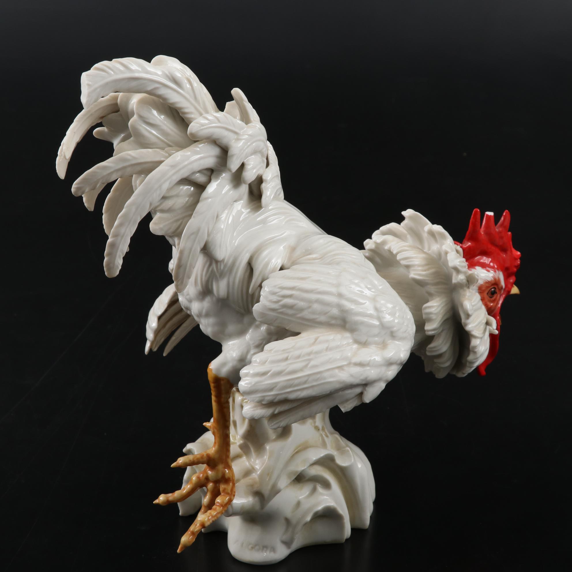 Spanish Algora Porcelain Fighting Cocks Figurines, Mid to Late 20th ...