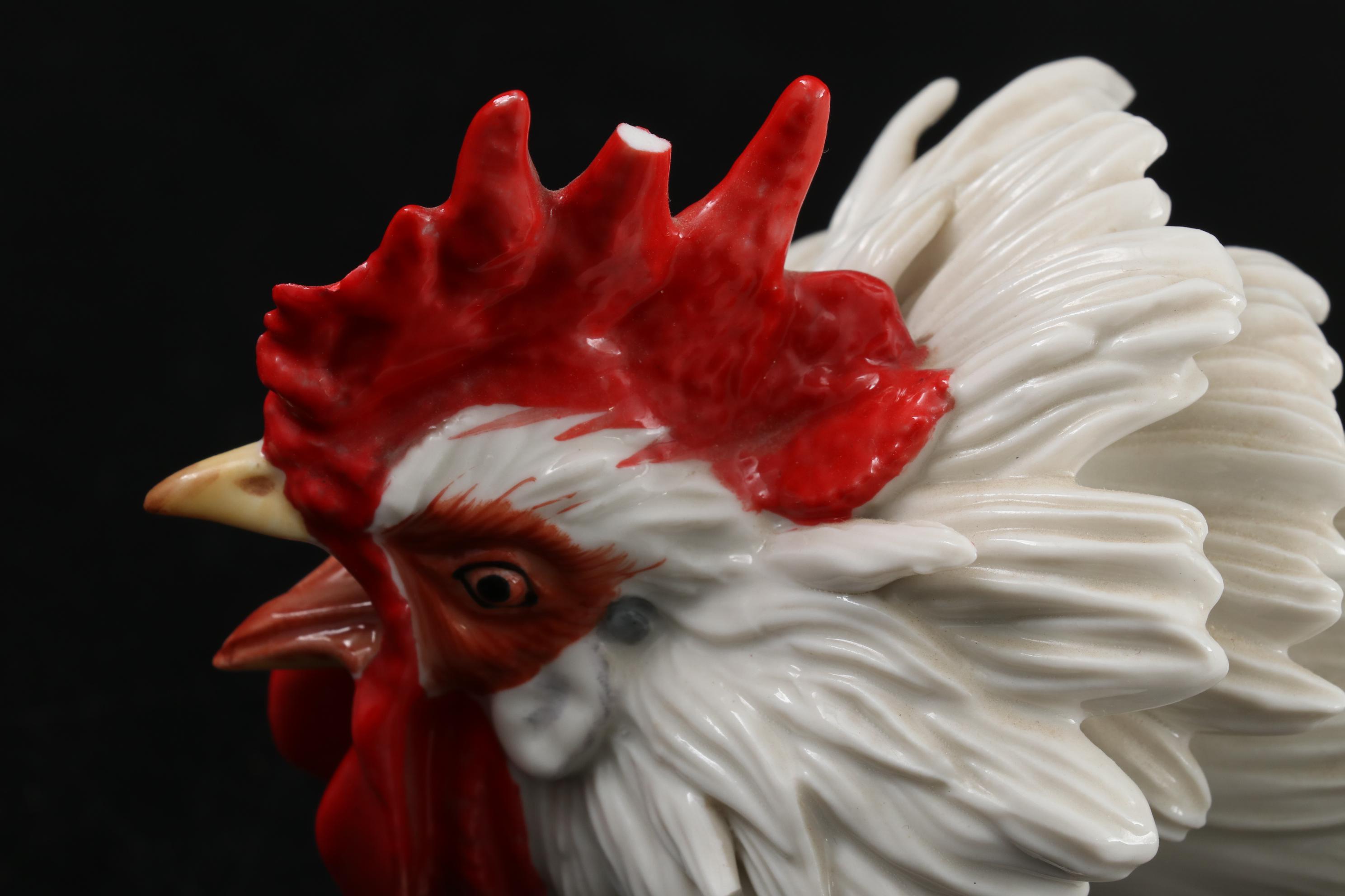 Spanish Algora Porcelain Fighting Cocks Figurines, Mid to Late 20th ...