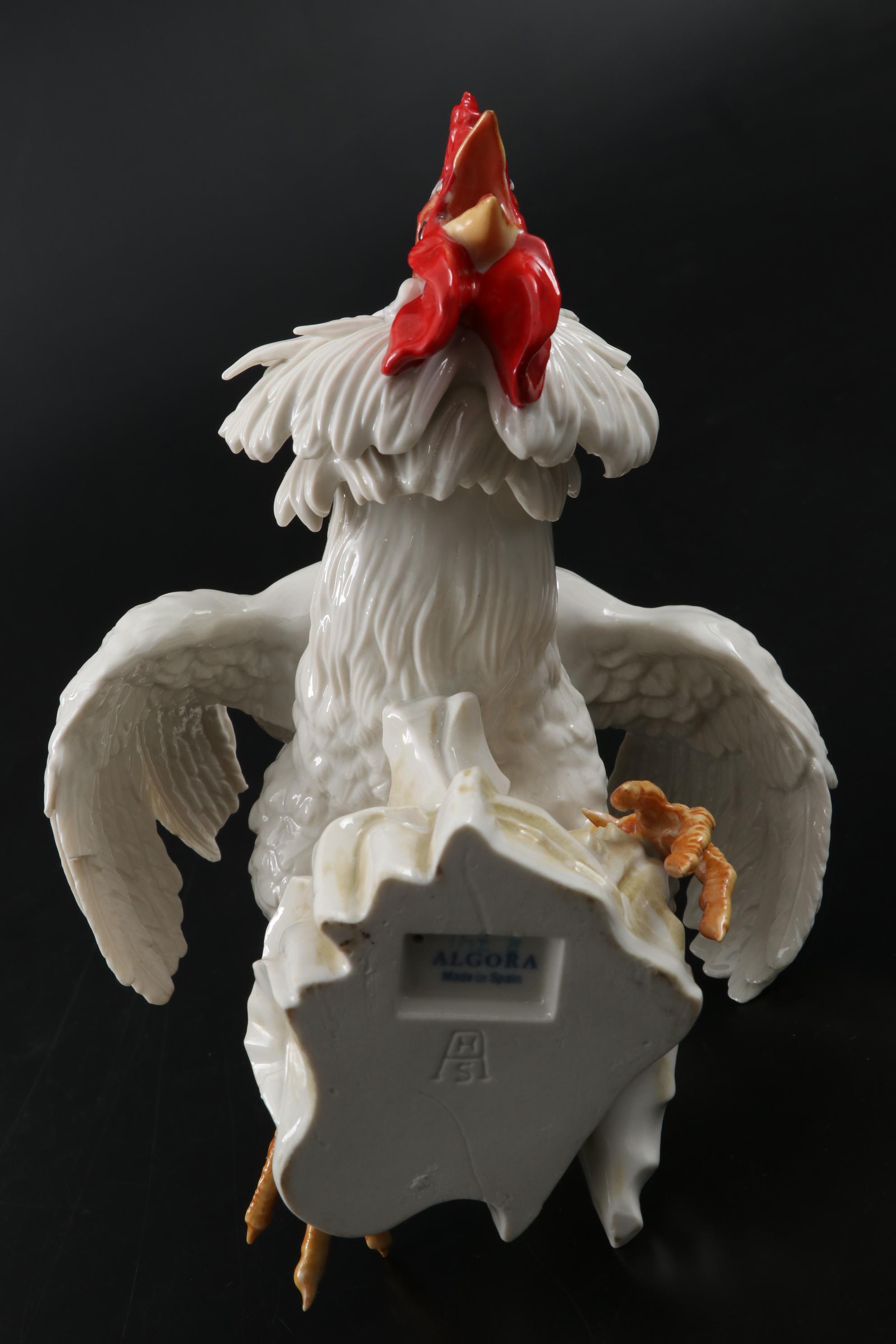 Spanish Algora Porcelain Fighting Cocks Figurines, Mid to Late 20th ...