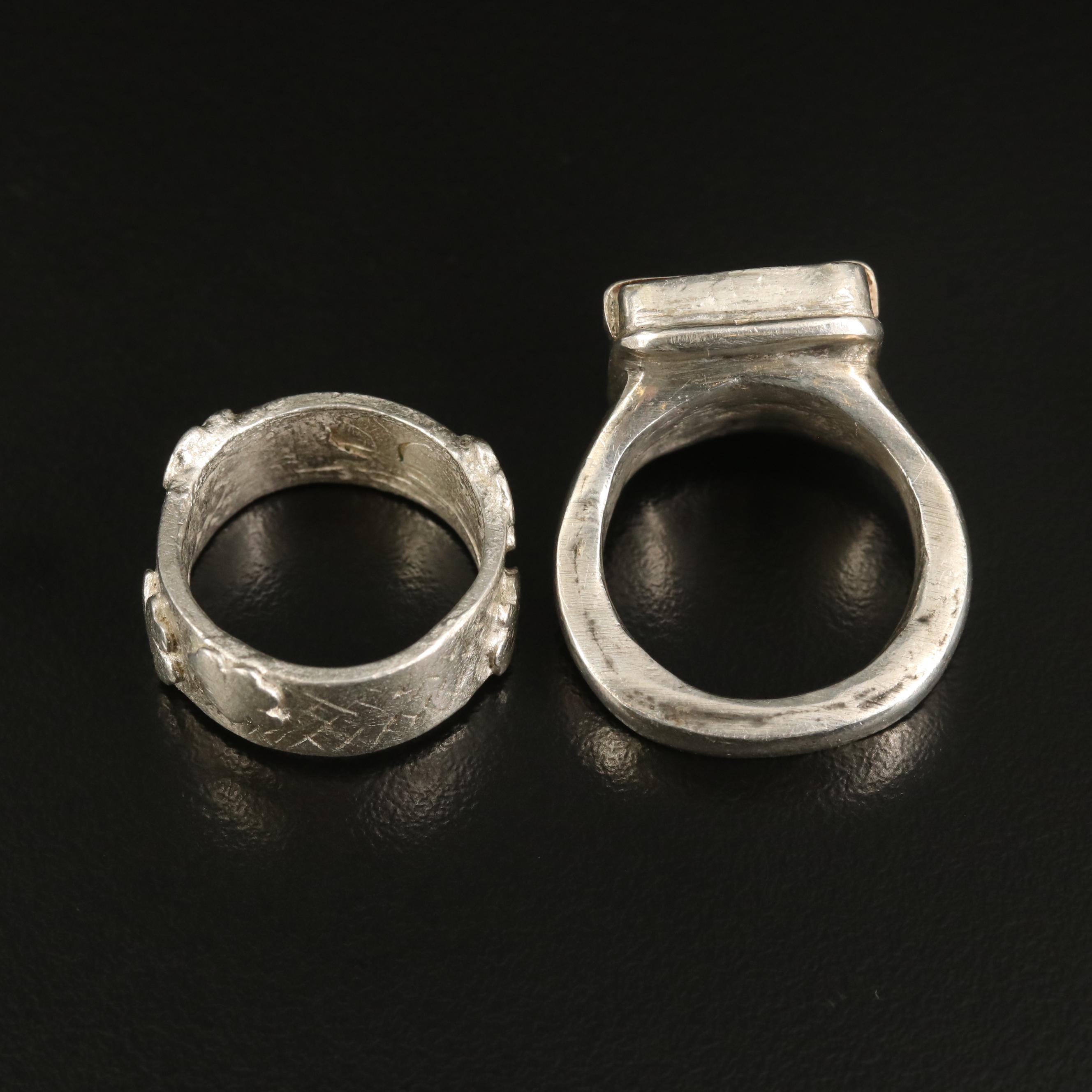 Fine Silver Clover and Tape Measure Rings | EBTH