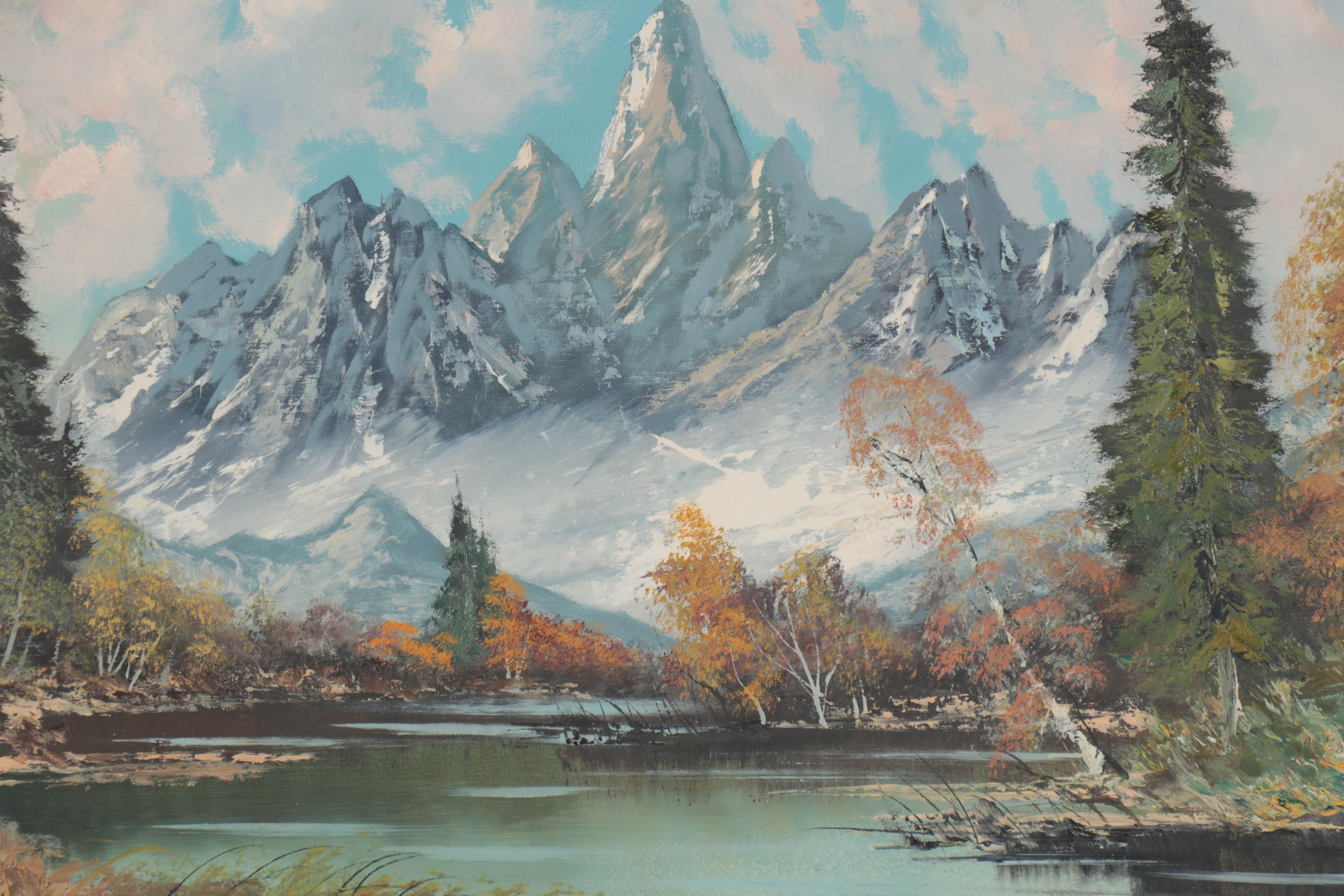 Josef Fellner Landscape Oil Painting of Mountainous Forest | EBTH