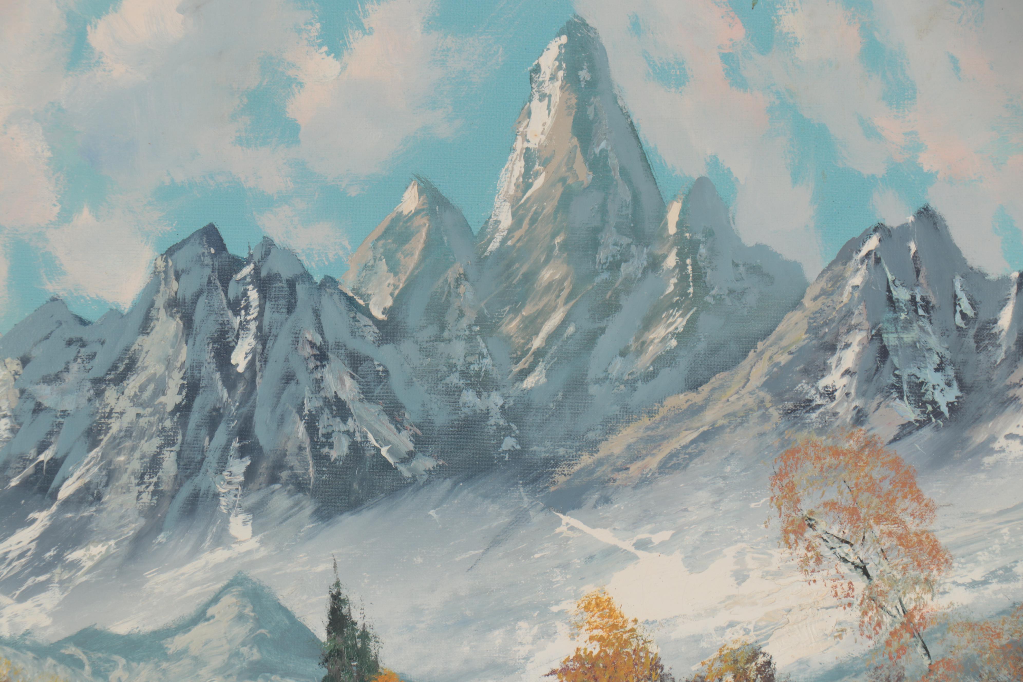 Josef Fellner Landscape Oil Painting of Mountainous Forest | EBTH