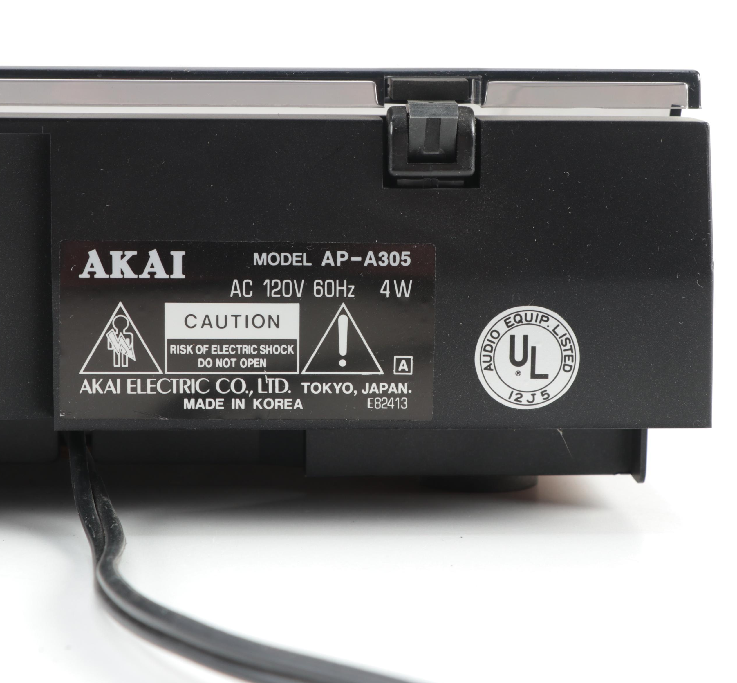 AKAI AP-A305 Turntable, Late 20th Century | EBTH